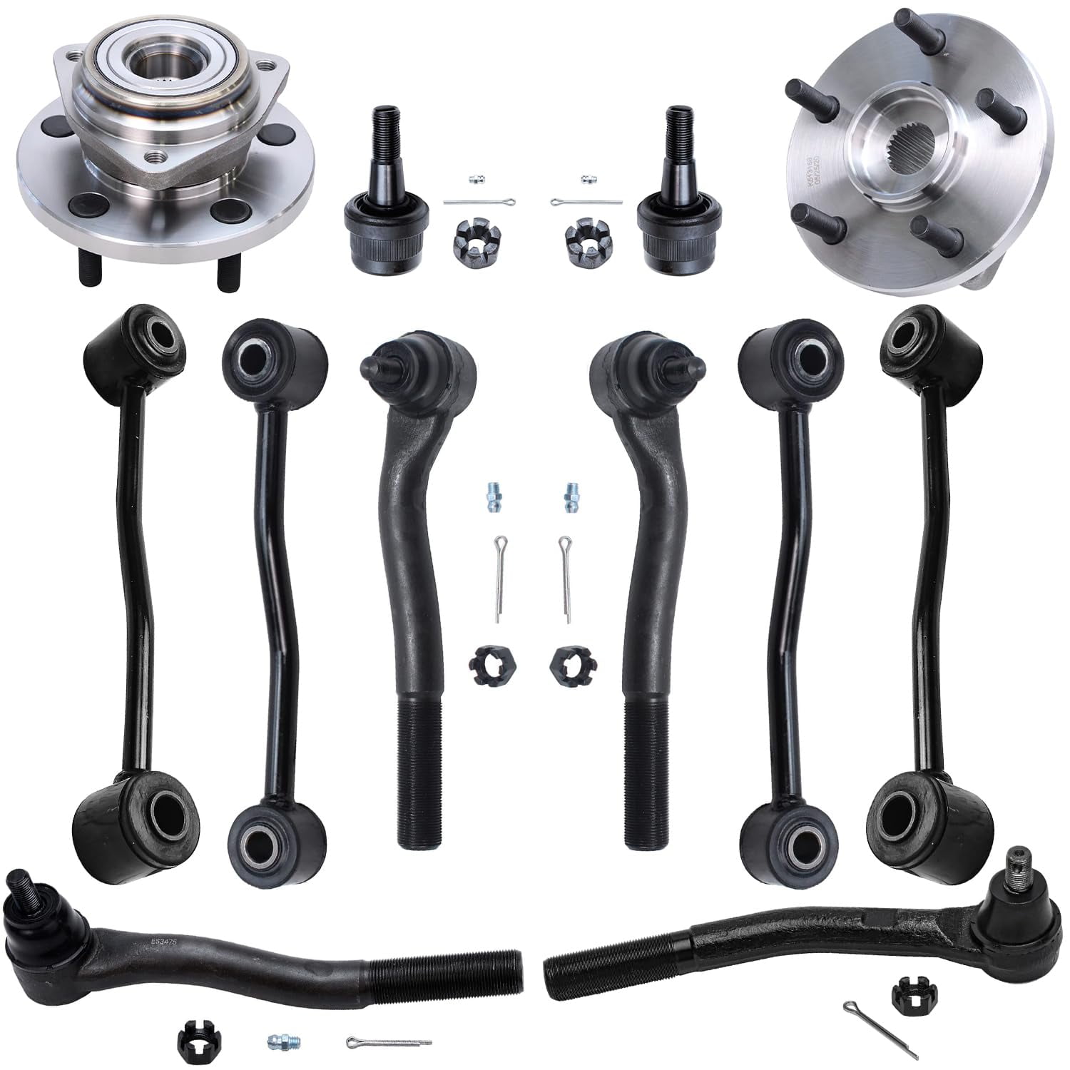 Detroit Axle - Front 12pc Suspension Kit for 99-04 Jeep Grand Cherokee ...