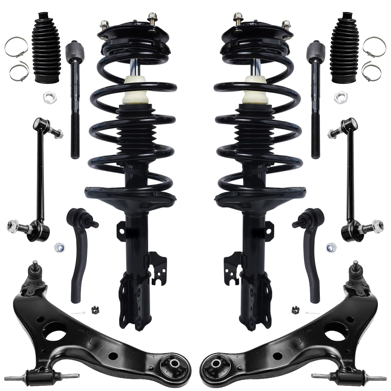 Detroit Axle - Front 12pc Suspension Kit FWD 2004-2010 Toyota Sienna ...