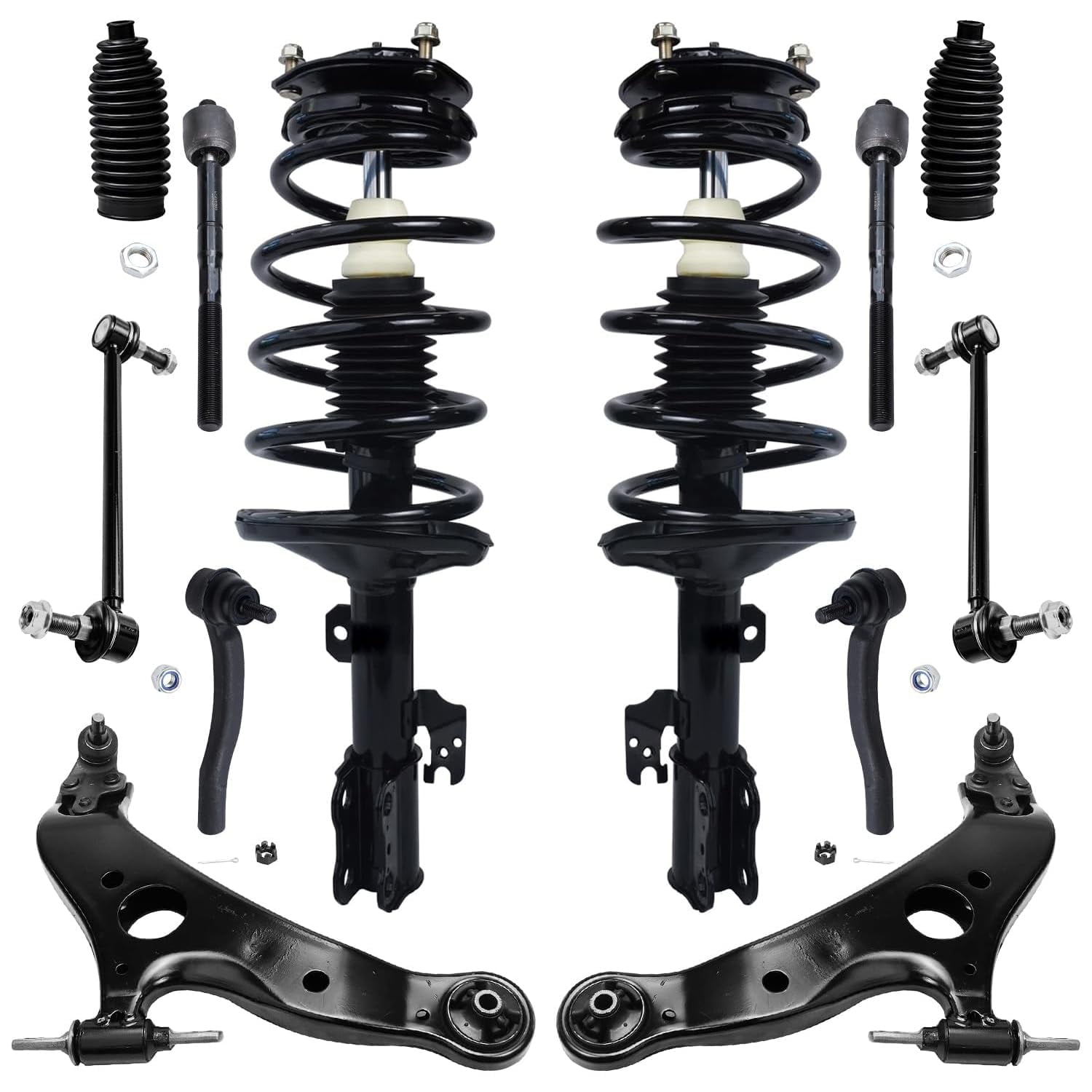 Detroit Axle - Front 12pc Suspension Kit FWD 2004-2010 Toyota Sienna ...