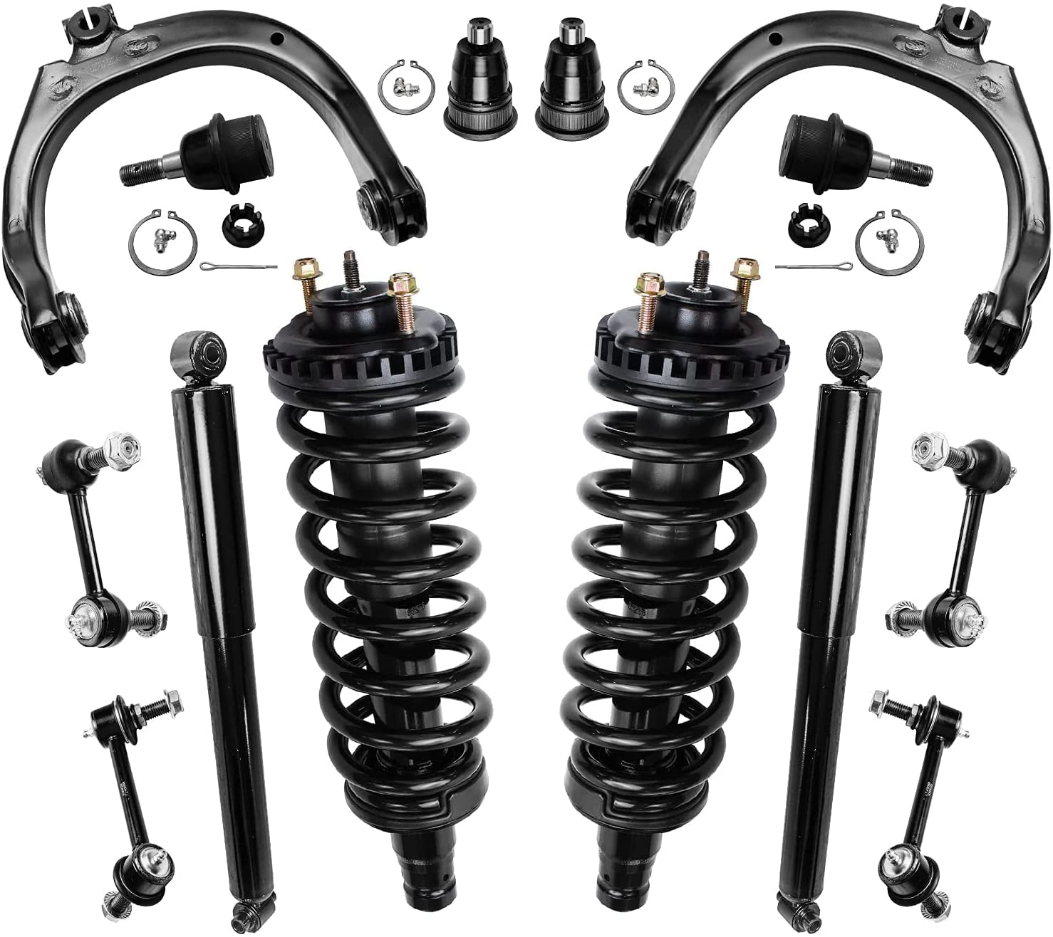 Detroit Axle - Front 14pc Suspension Kit for Buick Rainier Chevy ...