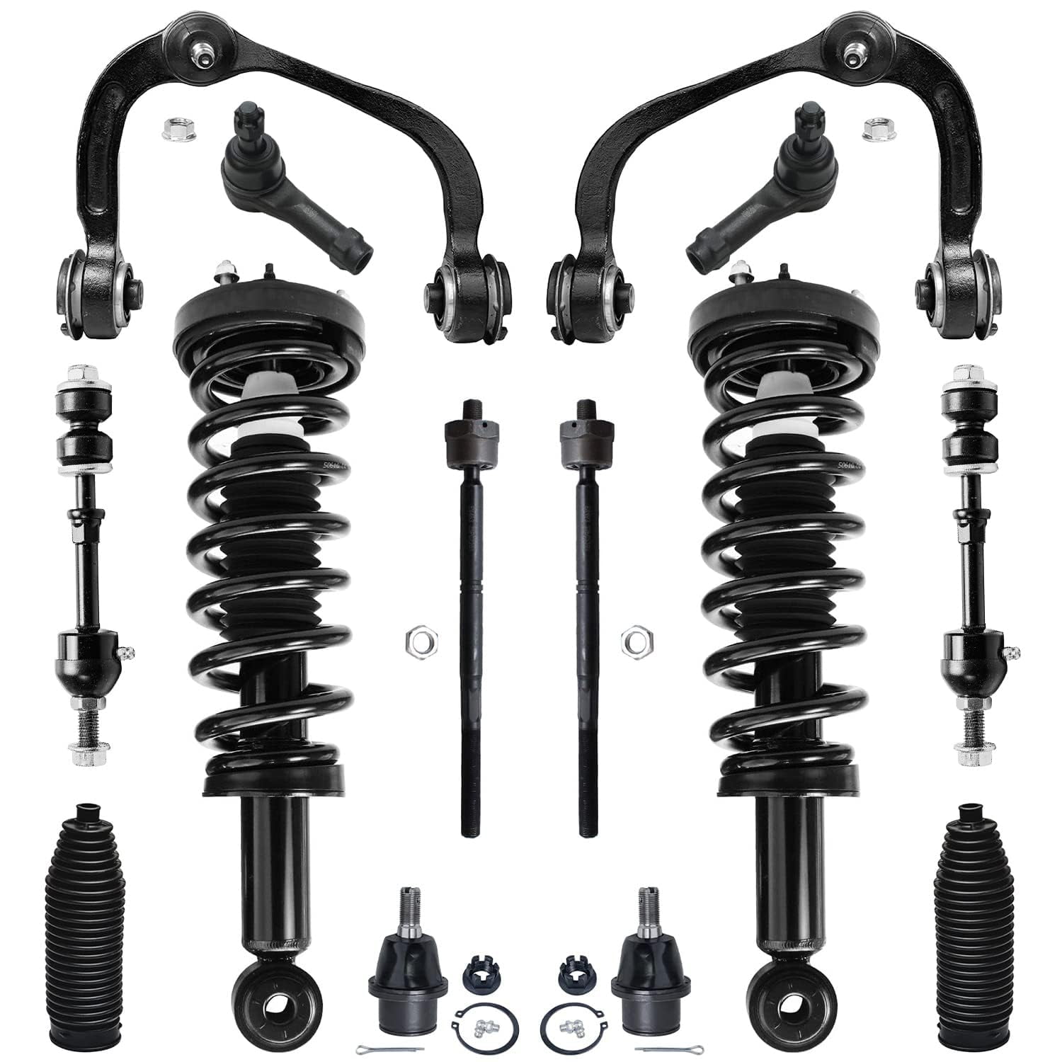 Detroit Axle - Front 14pc Suspension Kit RWD Ford F-150 Lincoln Mark LT ...