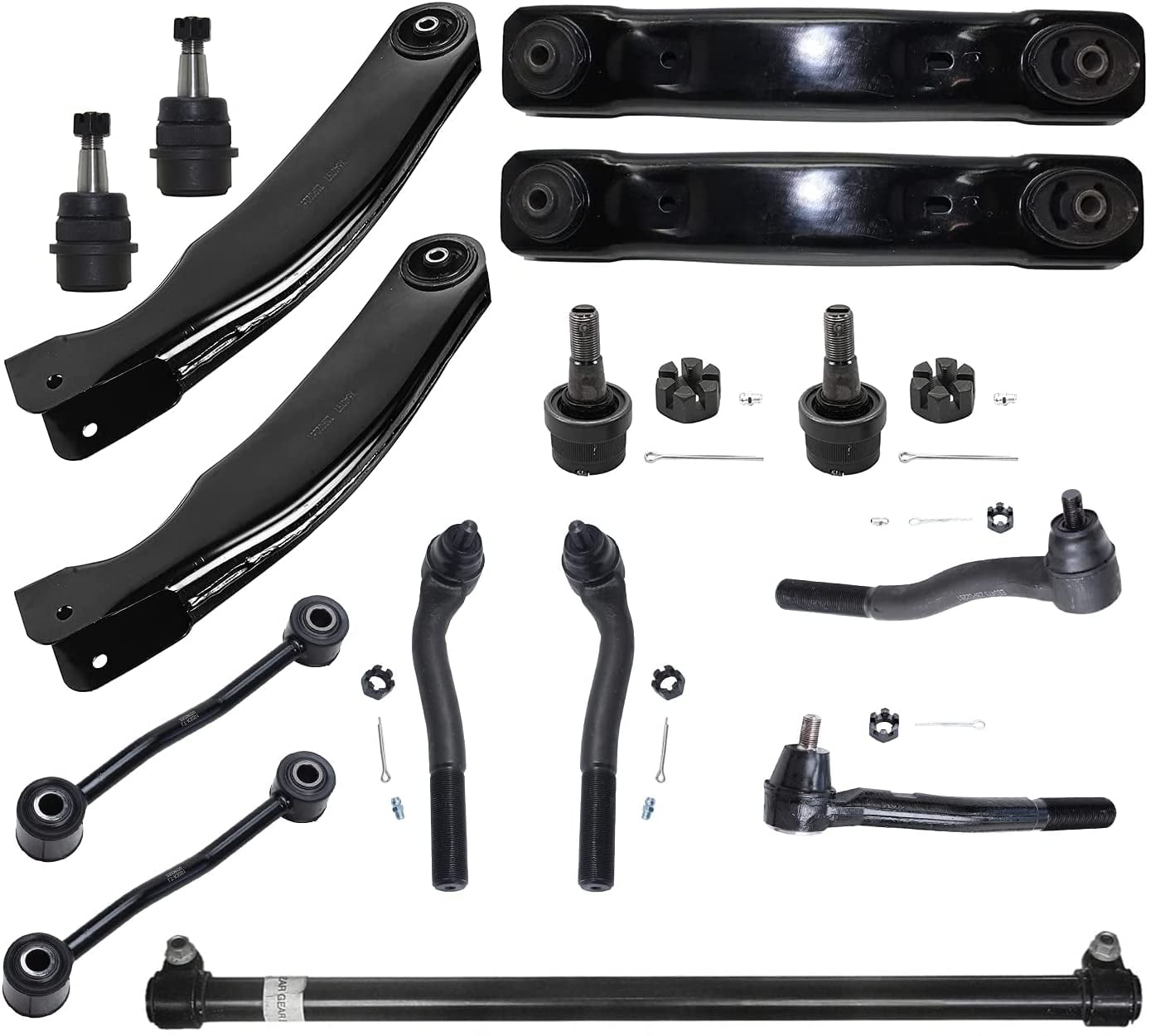 Detroit Axle - Front 15pc Suspension Kit for 99-04 Jeep Grand Cherokee 1999 2000 2001 2002 2003 ...