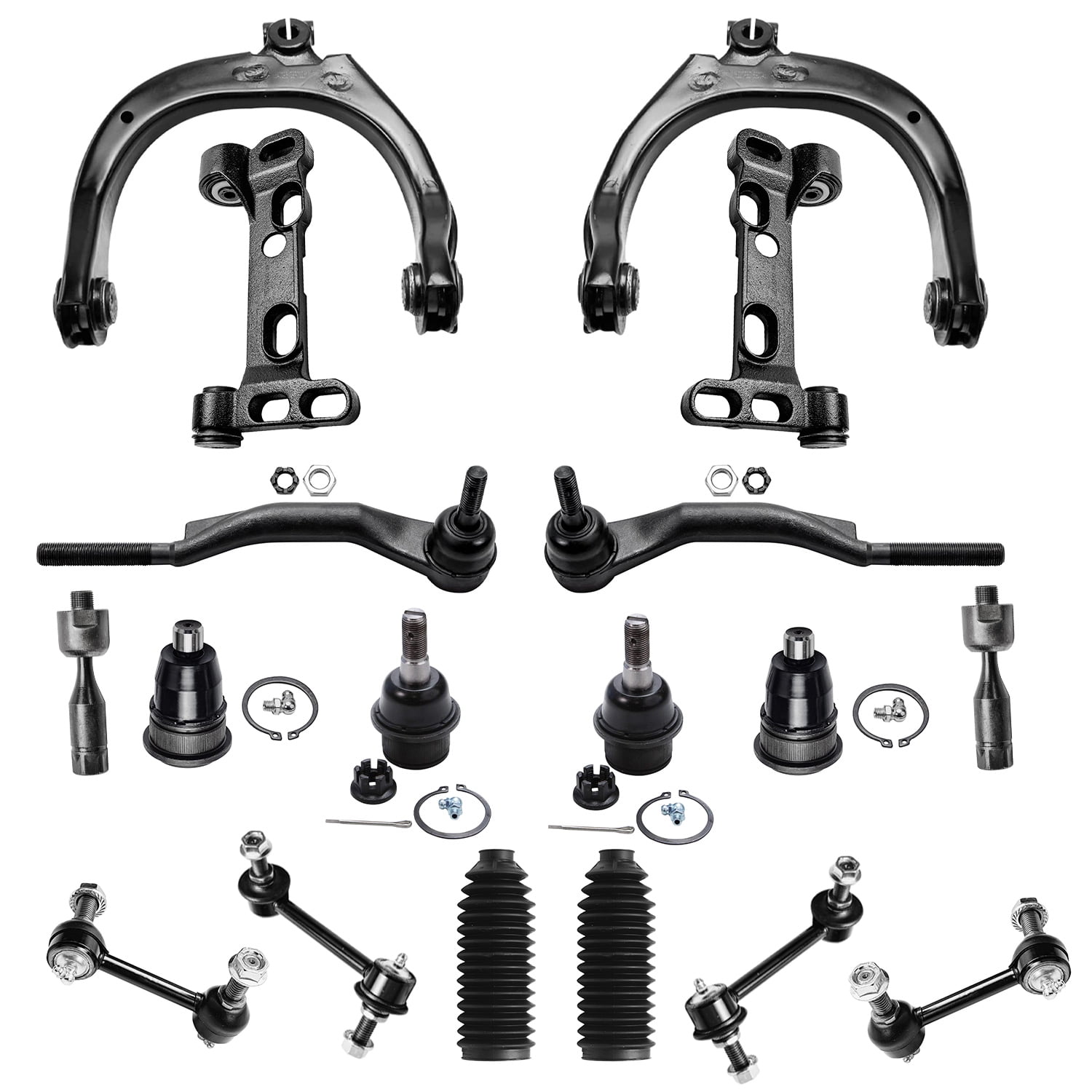 Detroit Axle - 18pc Suspension Kit: Control Arms, Ball Joints, Sway ...