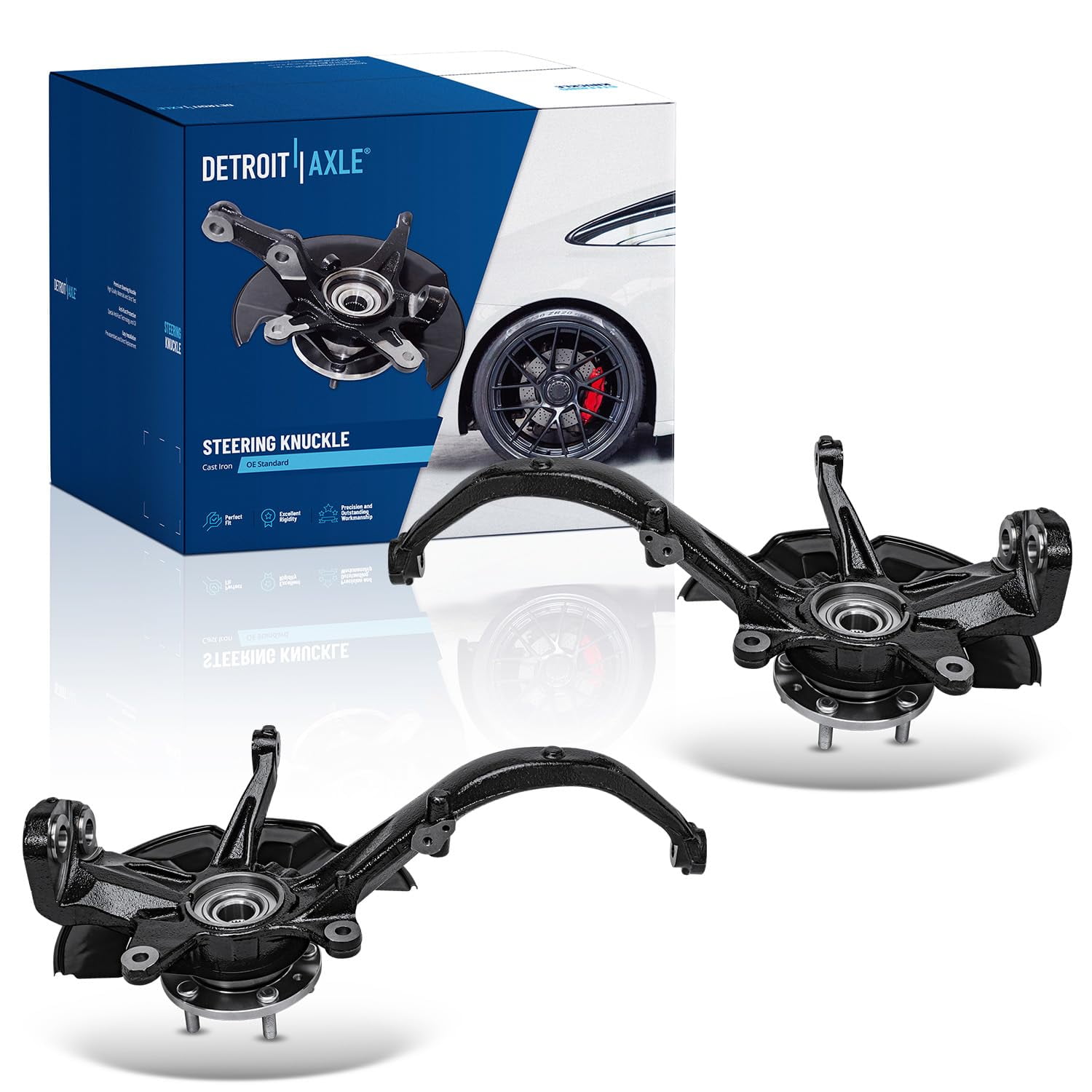 Detroit Axle - Front 2pc Steering Knuckles for Ford Fusion Lincoln MKZ ...