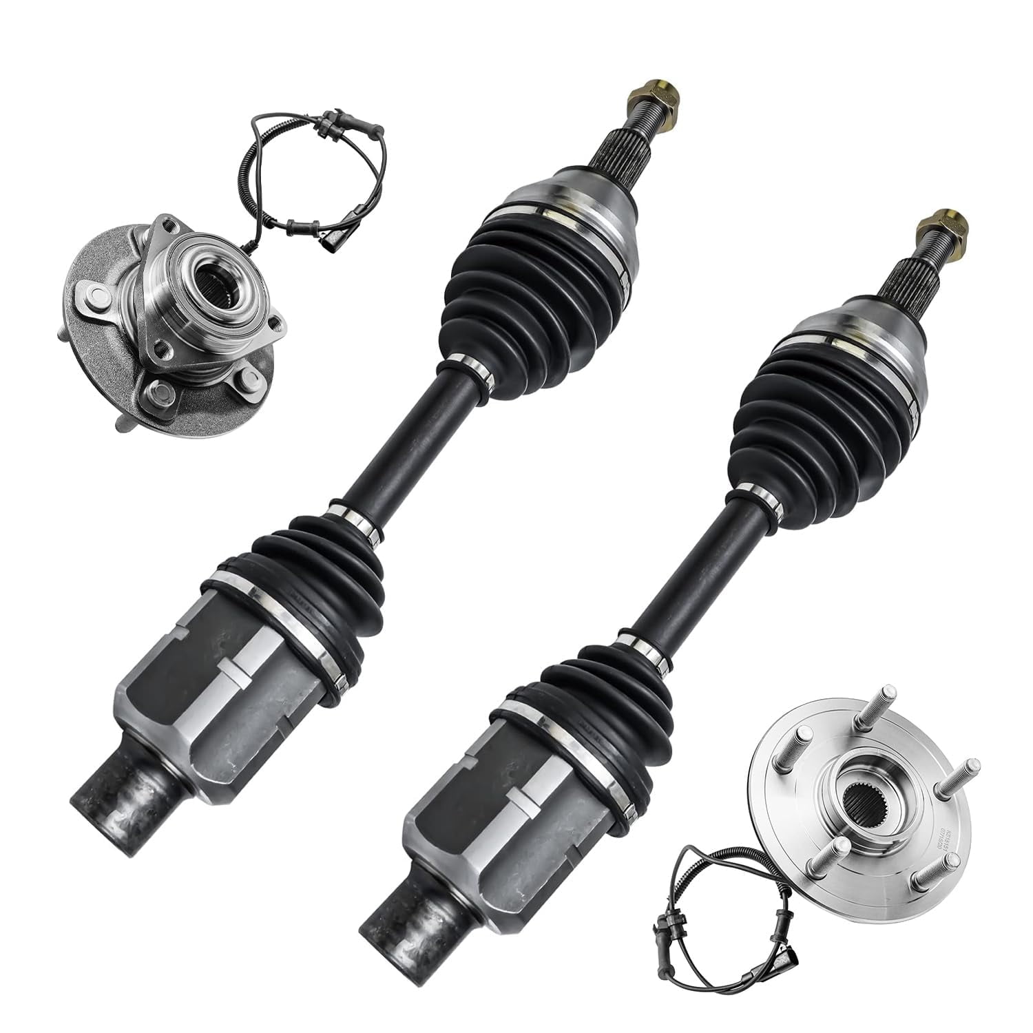Detroit Axle - 4WD Front Wheel Hub Bearings CV Axle Shaft Kit for 2012 ...