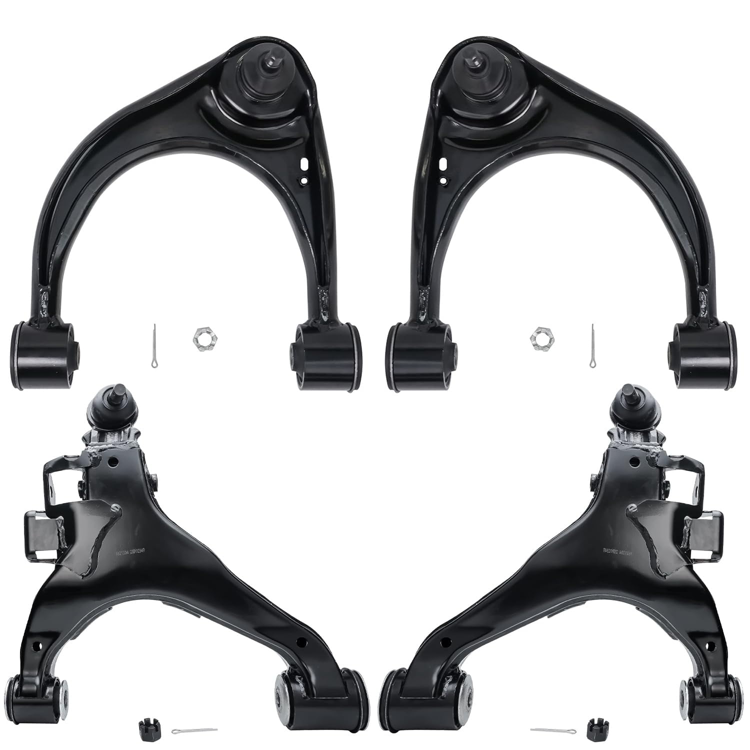 Detroit Axle - Front 4pc Control Arms for 2008-2019 Toyota Sequoia Tundra, 4 Upper Lower Control ...