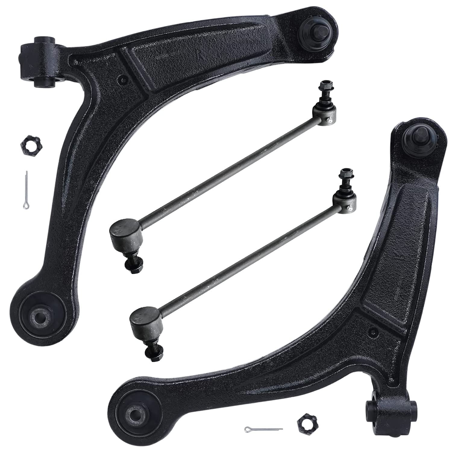Detroit Axle - Front 4pc Control Arms Kit for 2006-2014 Honda Ridgeline, 2 Lower Control Arms ...