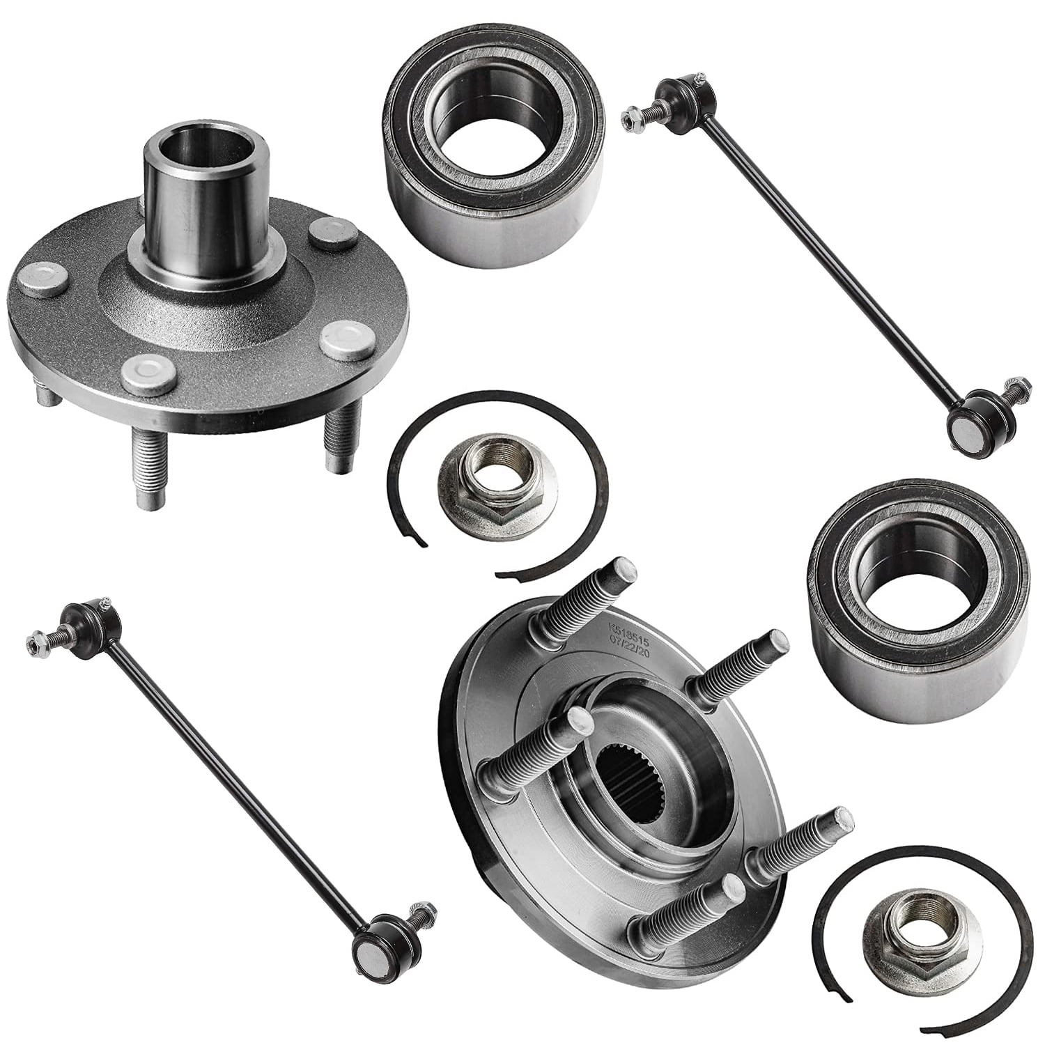 Detroit Axle - Front 4pc Wheel Bearing Hubs Kit for 05-11 Ford Escape ...