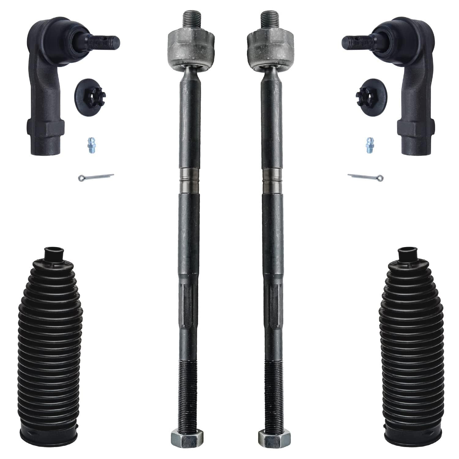 Detroit Axle - Front 6pc Inner & Outer Tie Rods with boots - Walmart.com