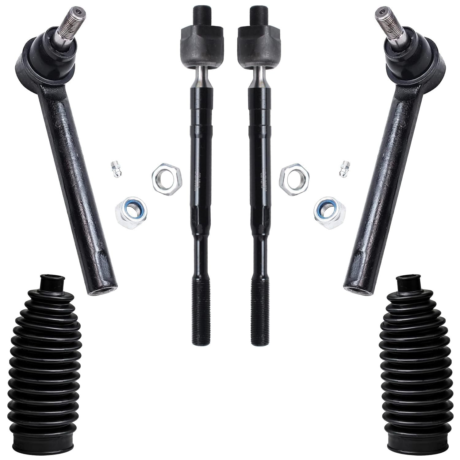 Detroit Axle - Front 6pc Suspension Kit for 2003 2004 Nissan Murano, 2 Boots 4 Tie Rod Ends ...