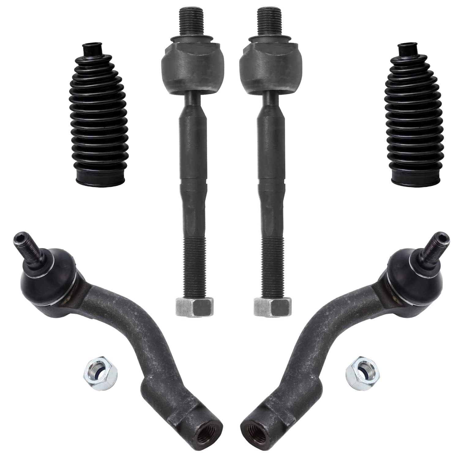 Detroit Axle - Front 6pc Tie Rods Kit for 1999-2005 Hyundai Sonata, 01 XG300, 02-05 XG350, 01-06 ...