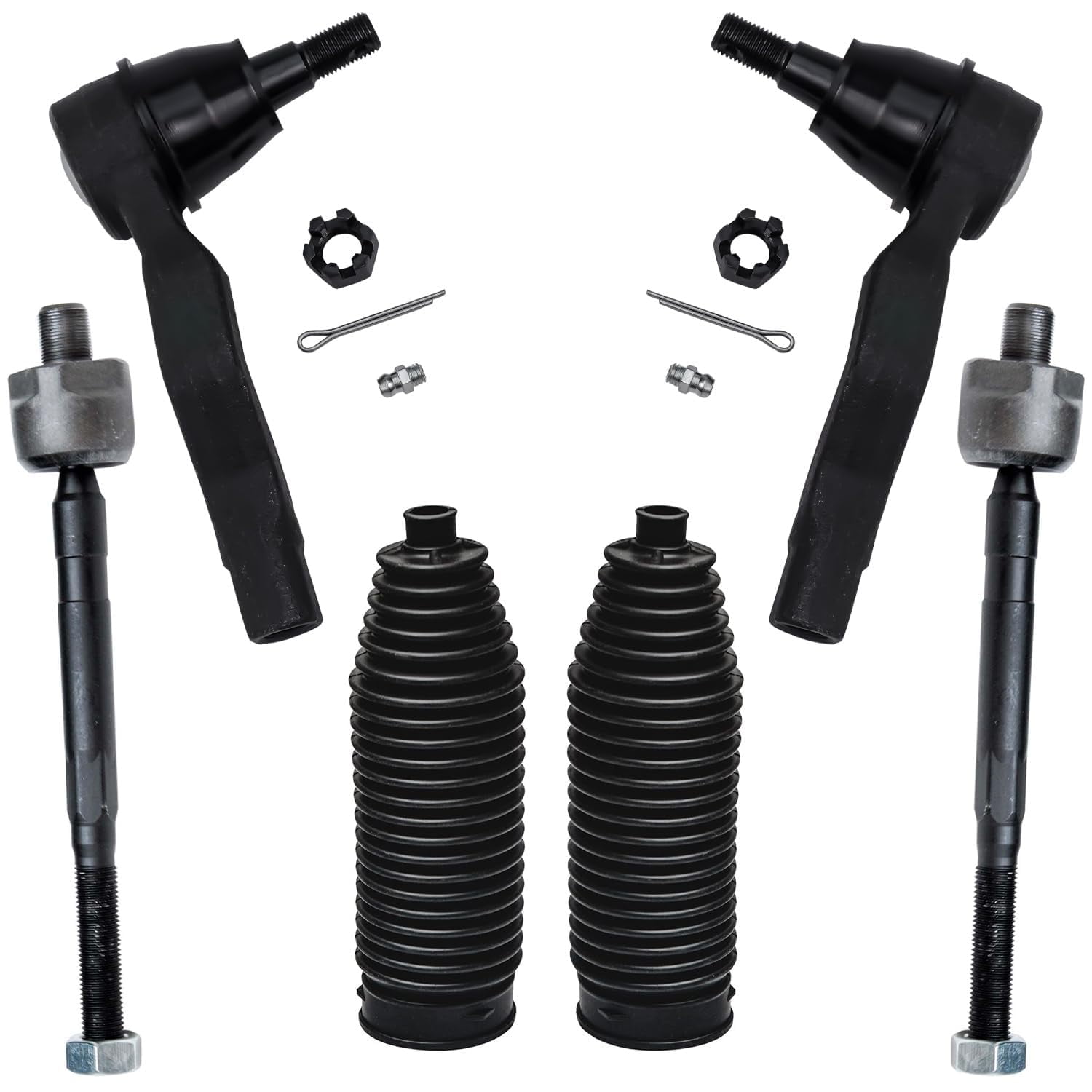 Detroit Axle - Front 6pc Tie Rods Kit for 2003-2007 Infiniti G35, 03-09 ...