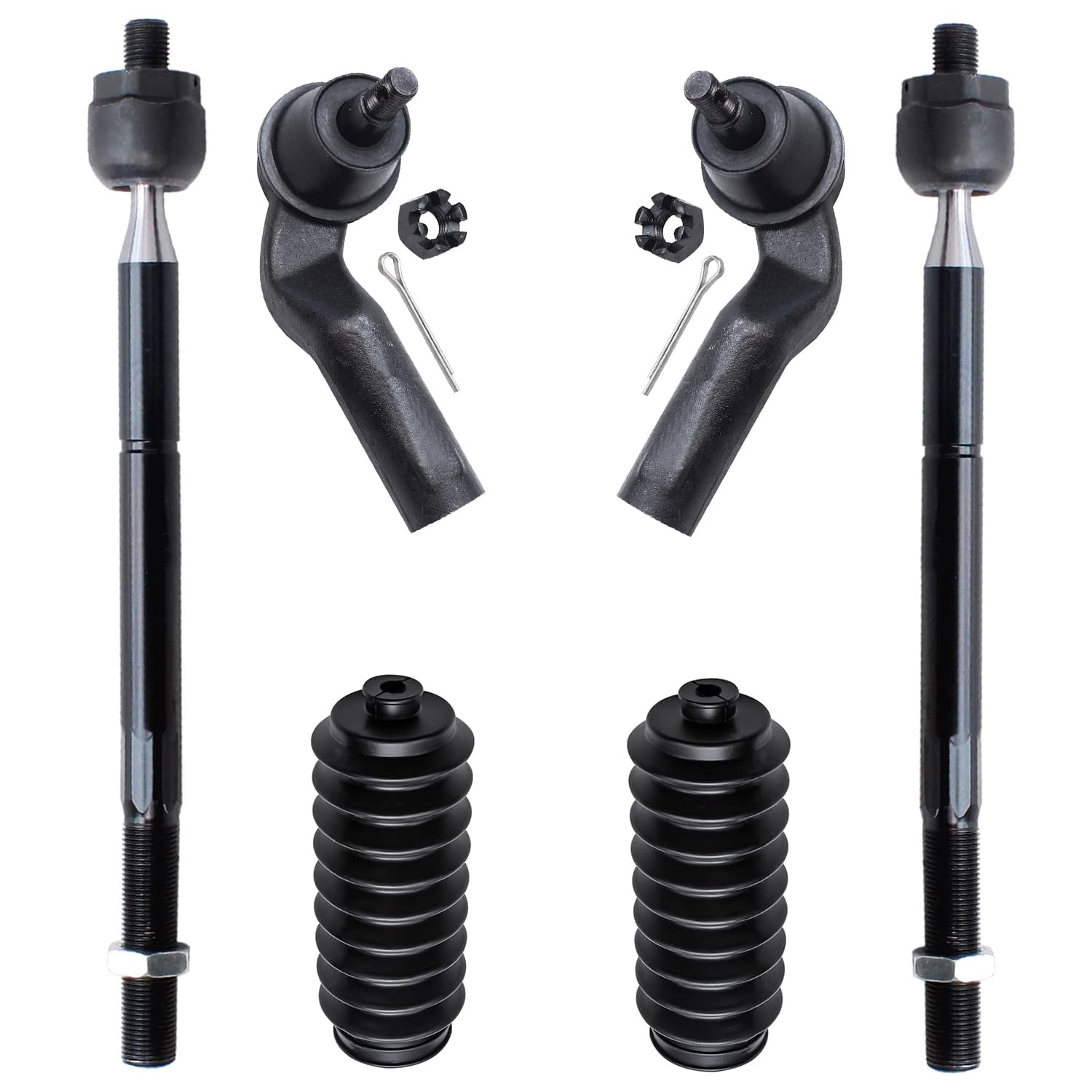 Detroit Axle - Front 6pc Tie Rods Kit for 2004-2013 Mazda 3, 09-13 3 ...