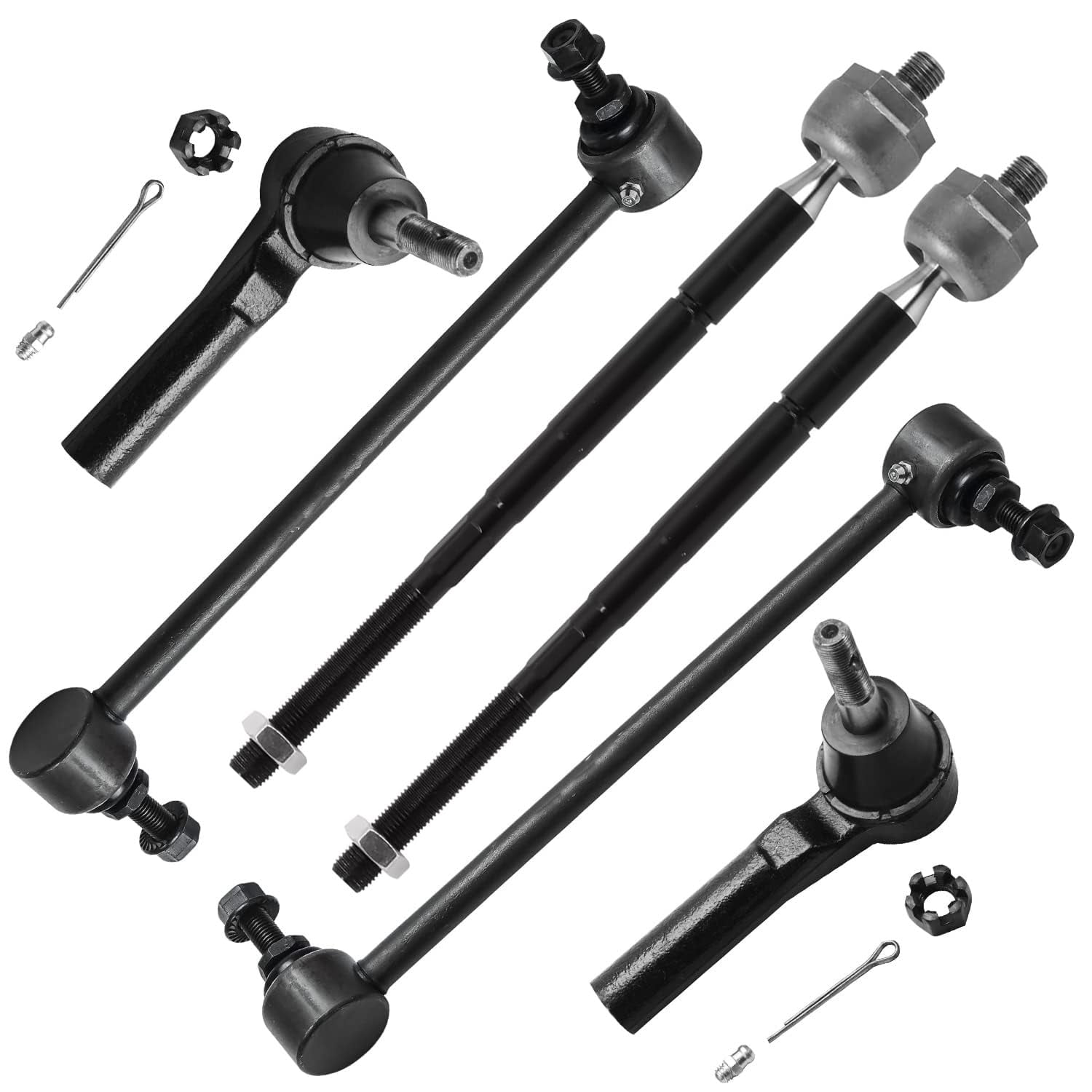 Detroit Axle - Front 6pc Tie Rods Kit for 2007-2017 Dodge Caliber Jeep ...