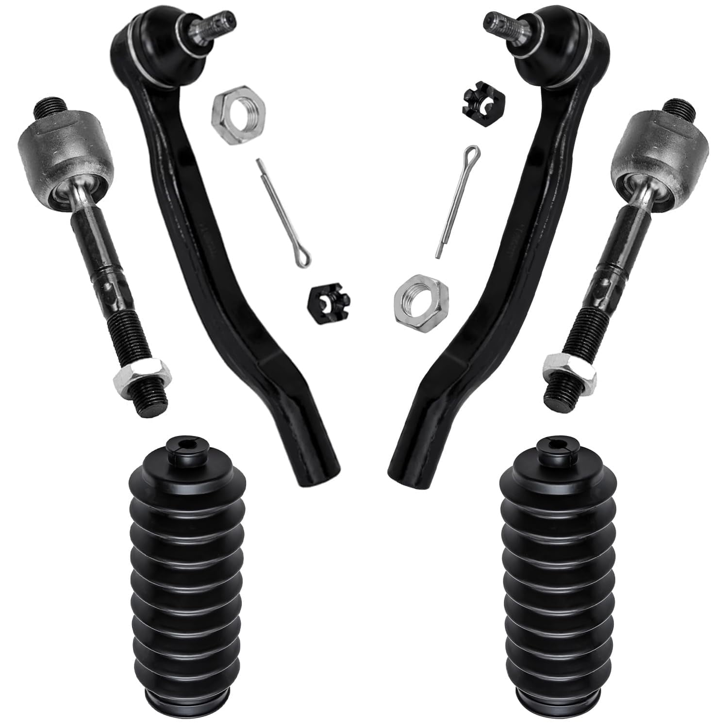 Detroit Axle - Front 6pc Tie Rods Kit for 98-02 Honda Accord, 99-03 ...