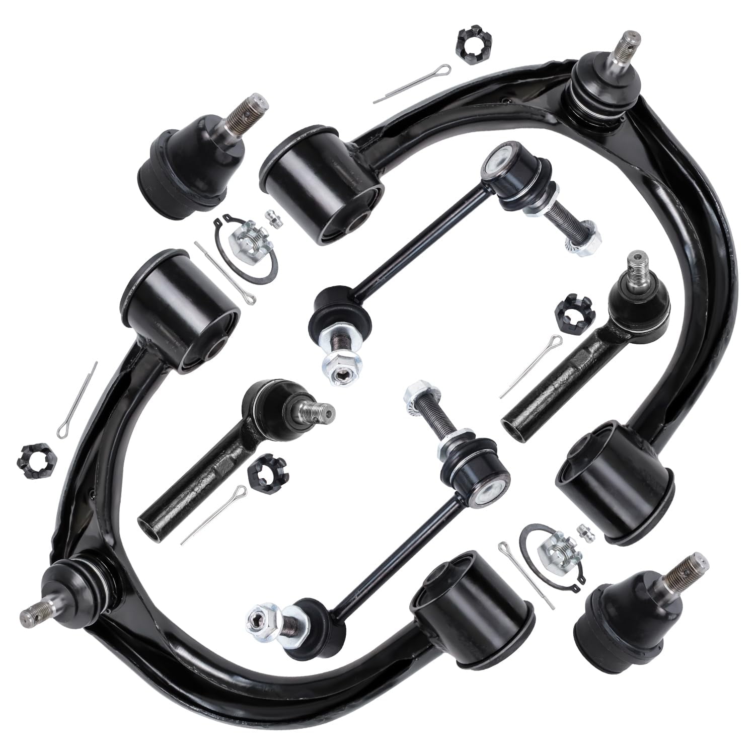 Detroit Axle - Front 8pc Control Arms Kit for 2003-2009 Toyota 4Runner Lexus GX470, 07-09 FJ ...