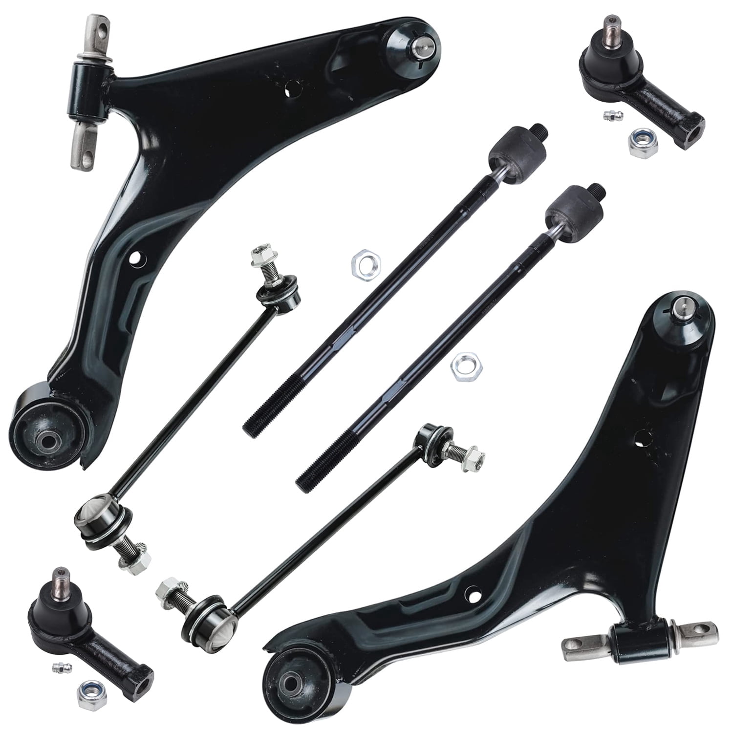 Detroit Axle - Front 8pc Lower Control Arms Kit for 01-06 Hyundai Santa ...