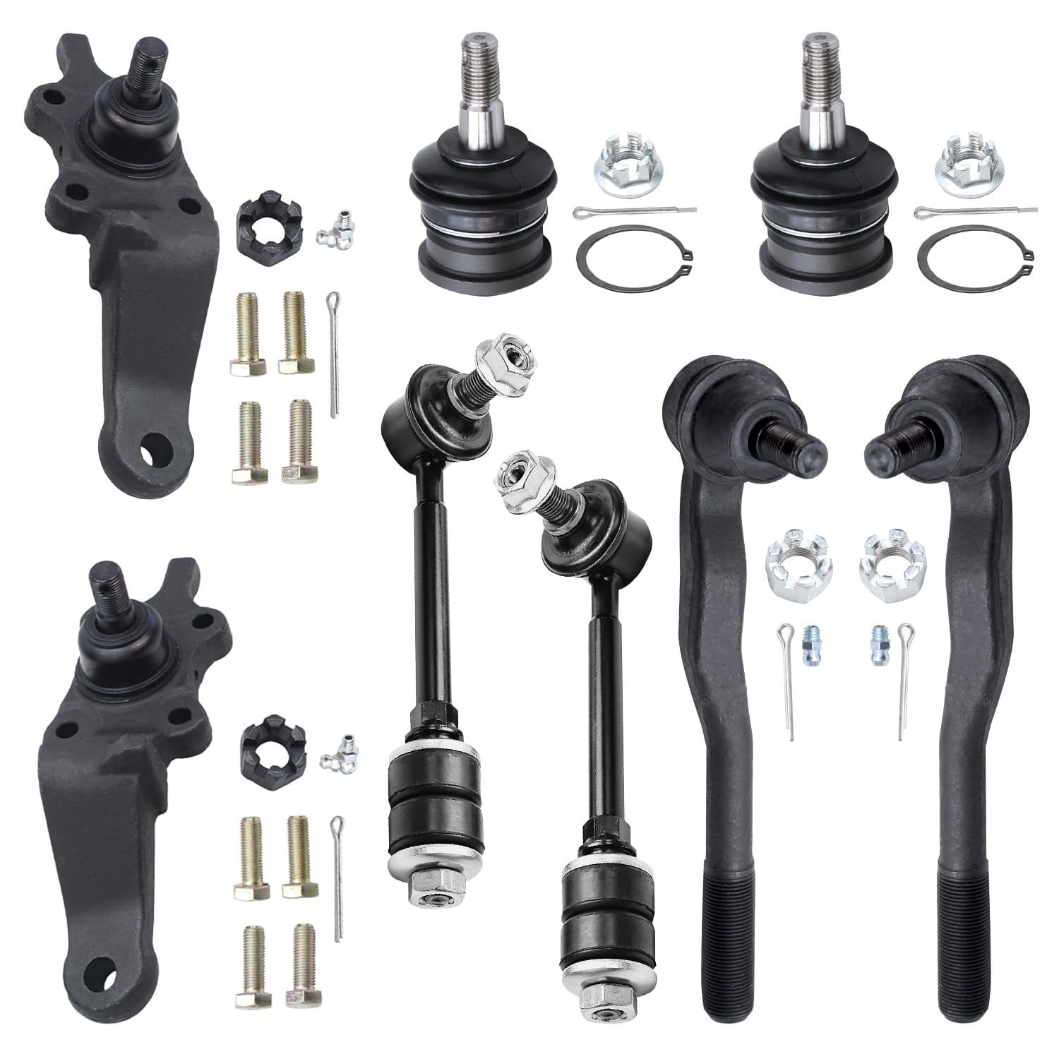 Detroit Axle - Front Ball Joints, Sway Bar Links Outer Tie Rods ...