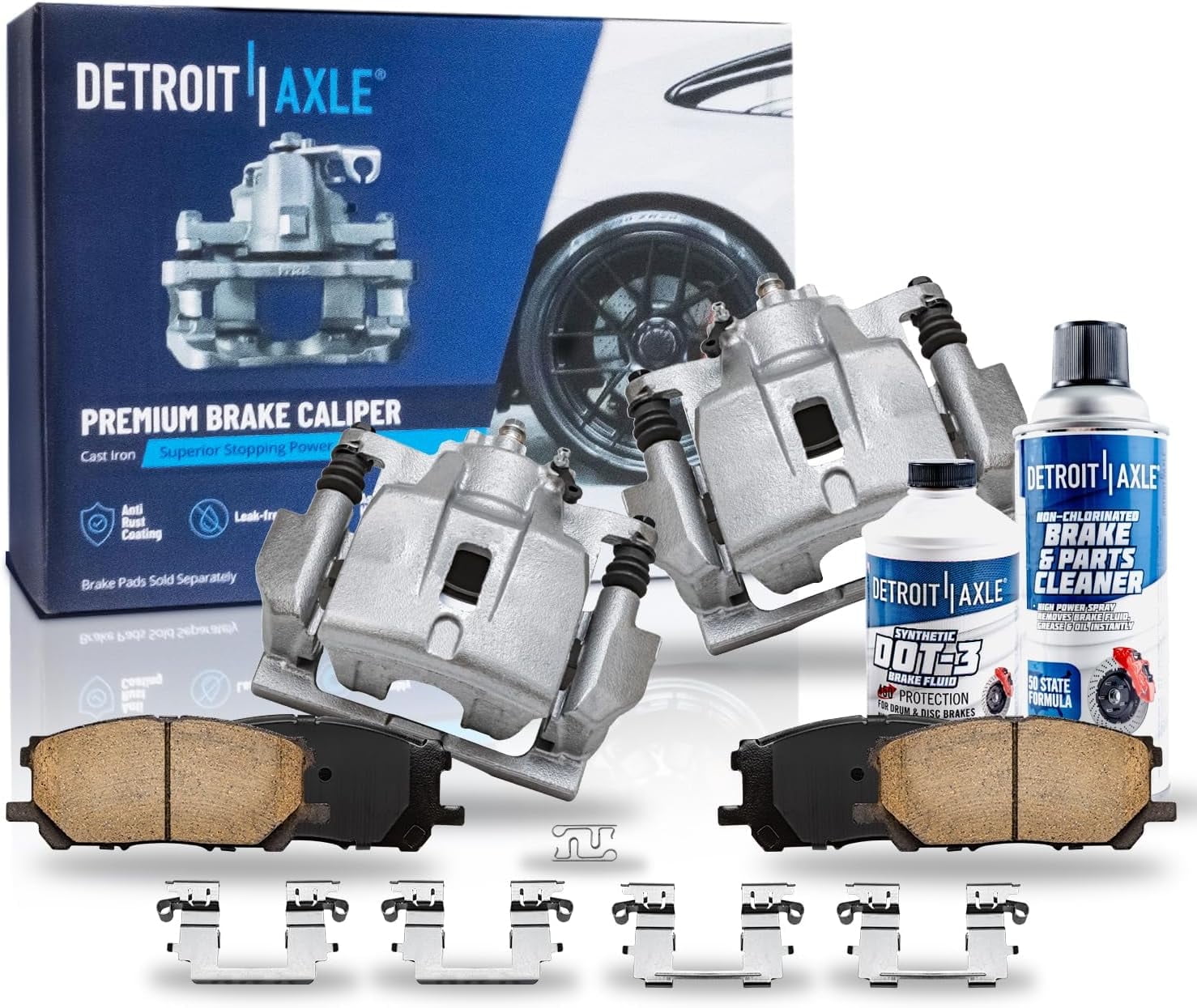 Detroit Axle - Front Brake Calipers w/Brackets Ceramic Pads Replacement ...