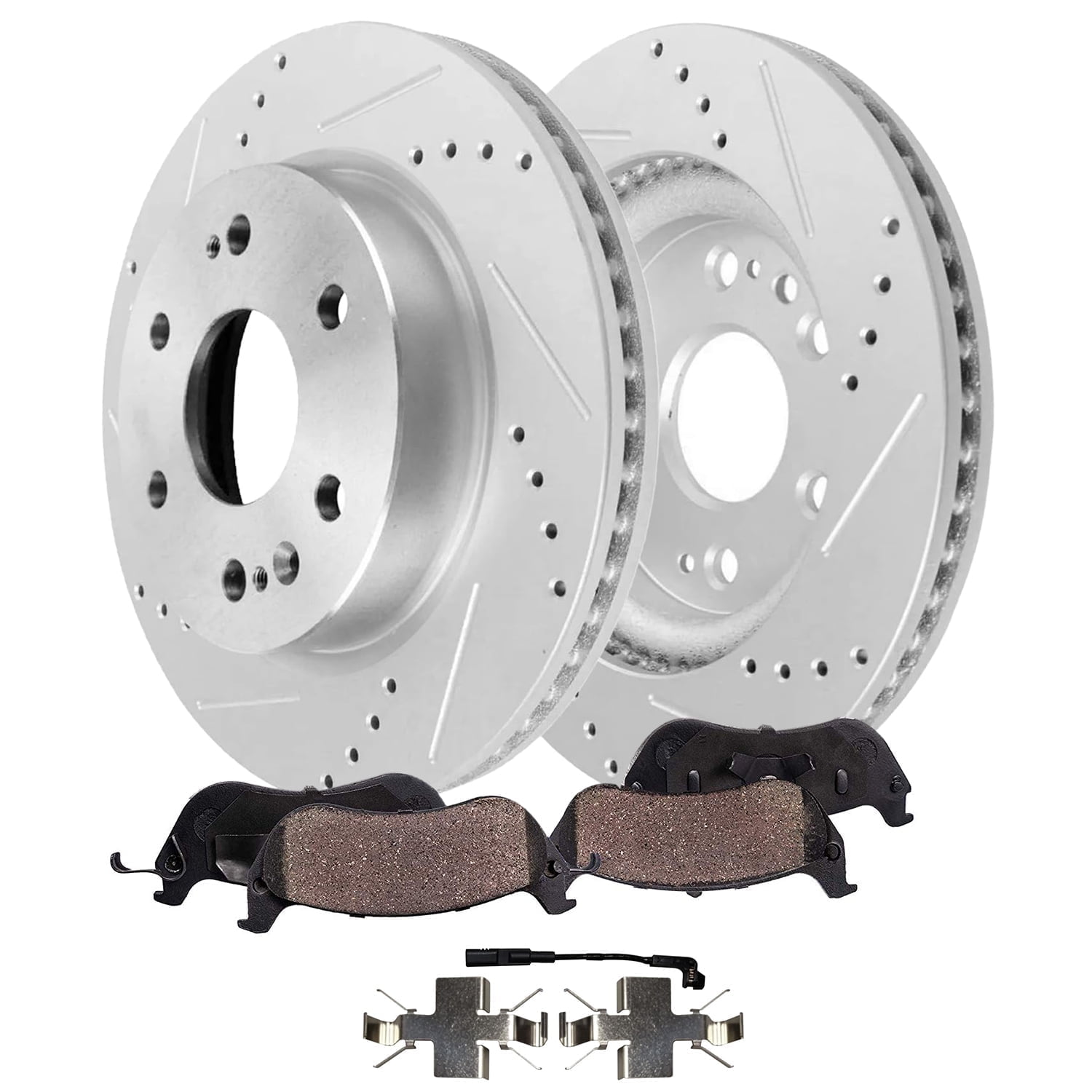 Detroit Axle - 4pc Front 13.50" inch Drilled Brake Rotors Pads for GMC ...
