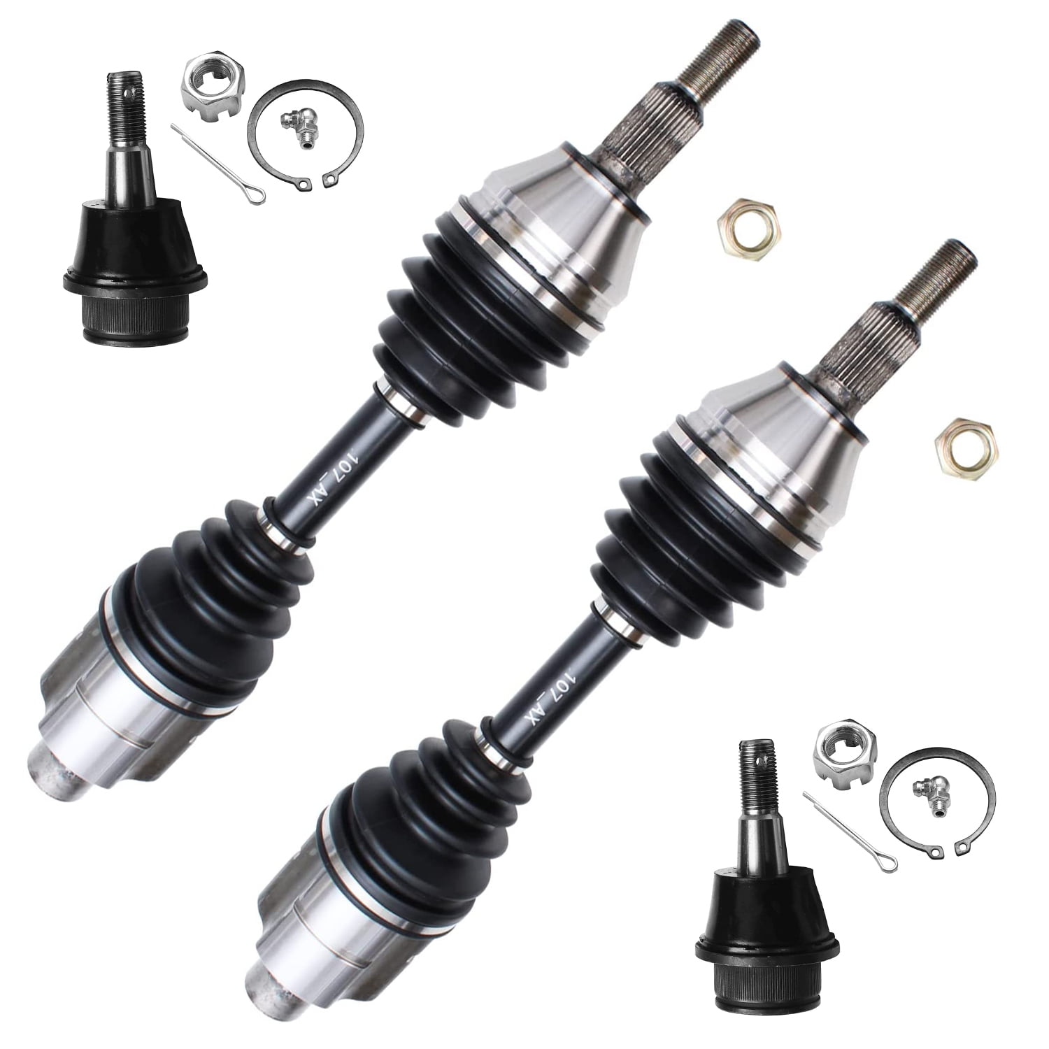 Detroit Axle - Front CV Axle Drive Shafts Lower Ball Joints Replacement ...