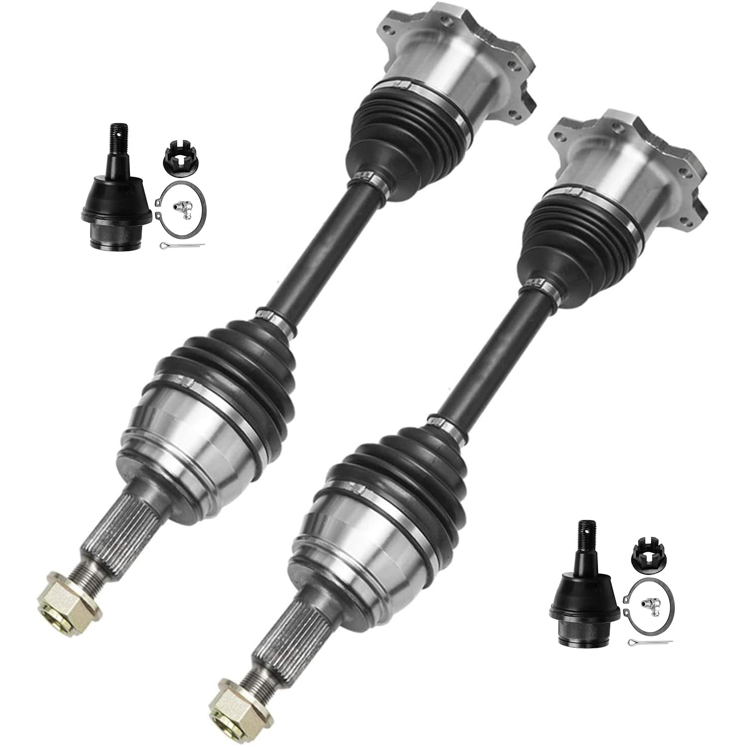 Detroit Axle - Automotive Front CV Axles Assembly for 4WD Trucks, Chevy ...