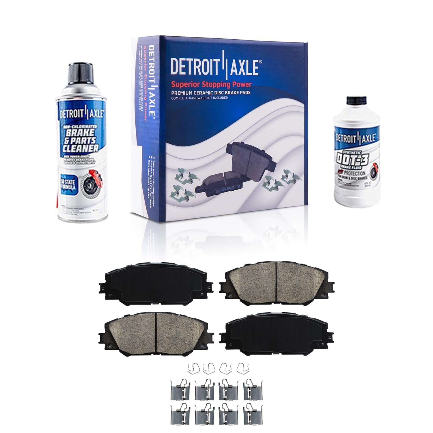 Detroit Axle - Front Ceramic Brake Pads Cleaner & Fluid Replacement for ...