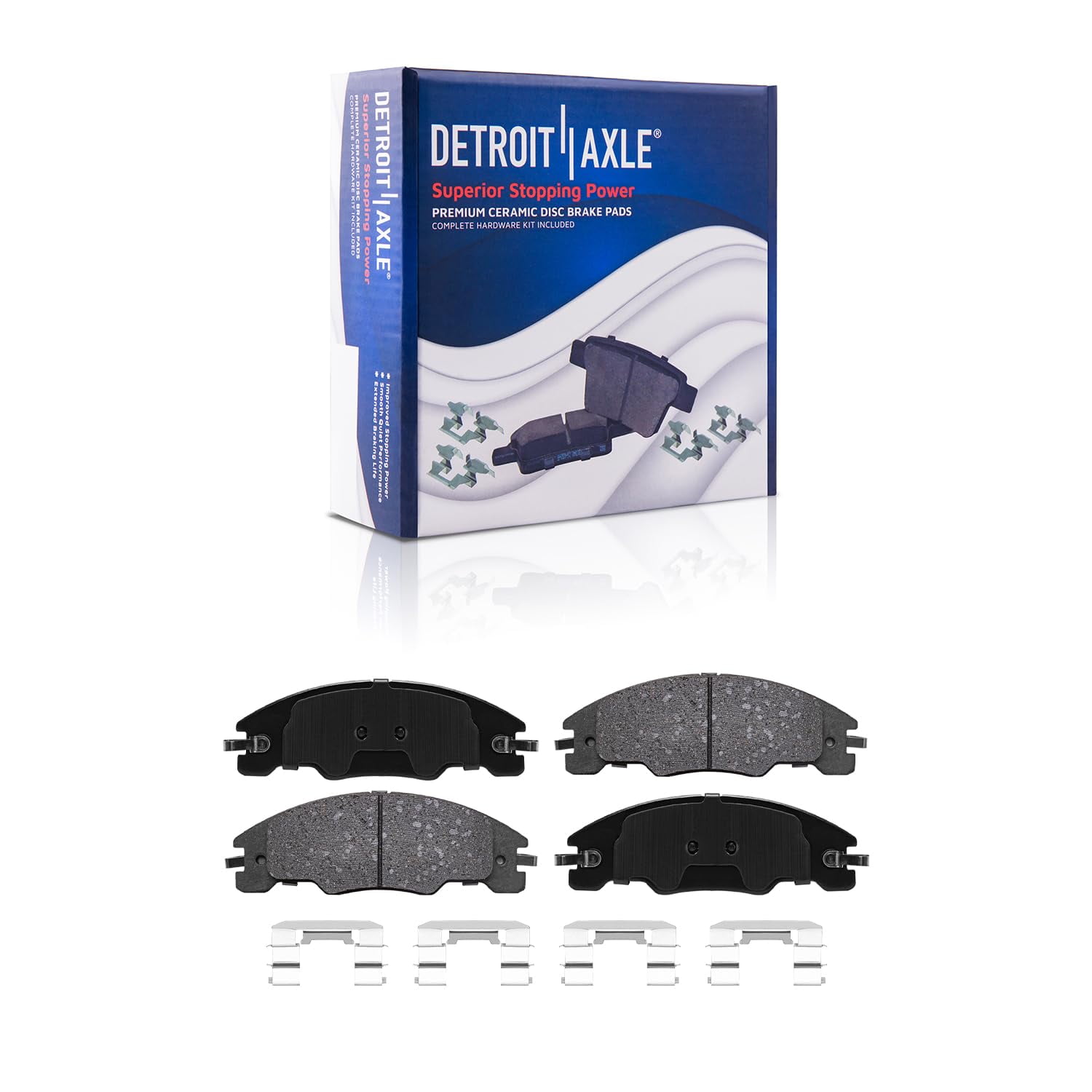 Detroit Axle - Front Ceramic Brake Pads with Hardware Kit for 2008 2009 ...