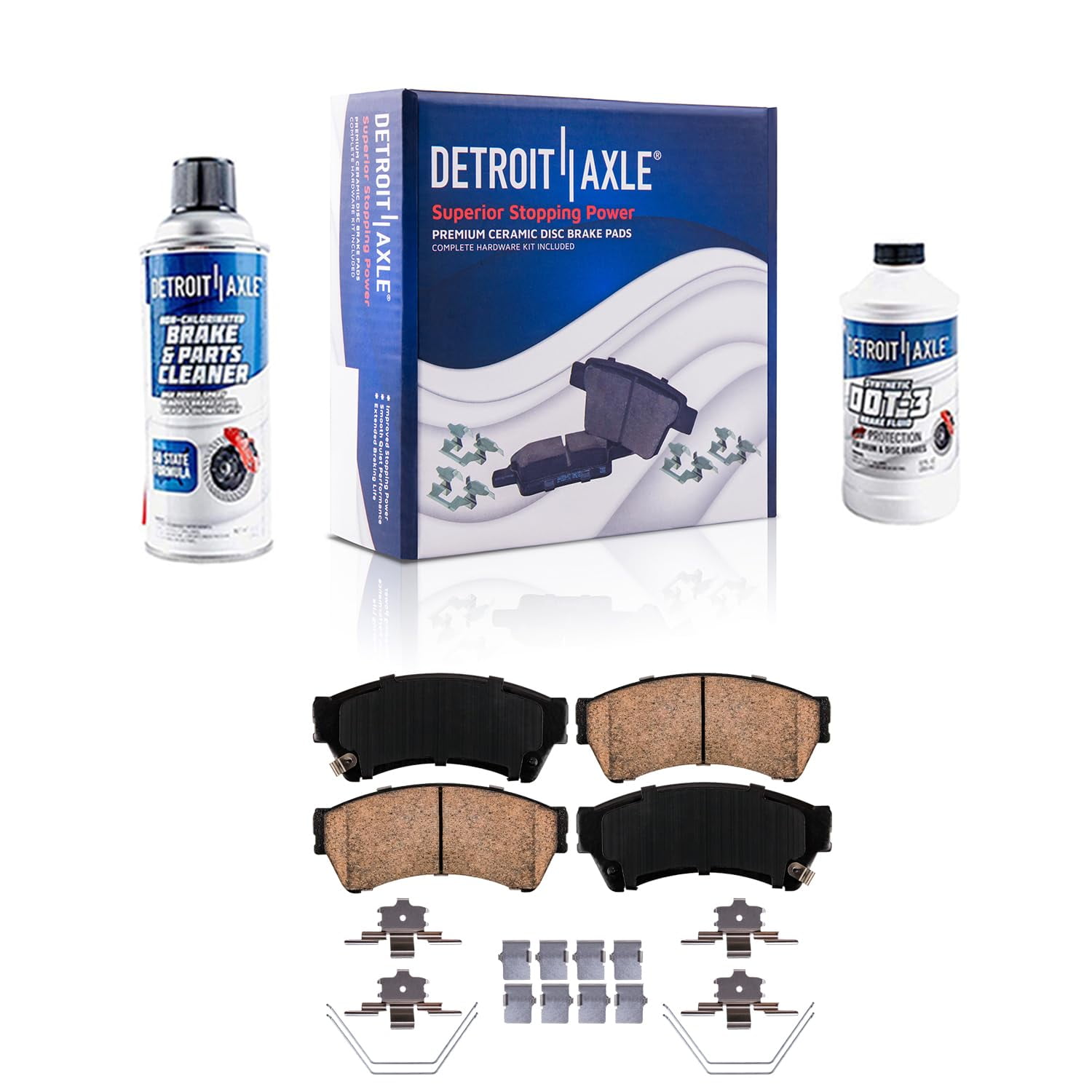 Detroit Axle - Front Ceramic Pads w/ Hardware Compatible with Ford ...