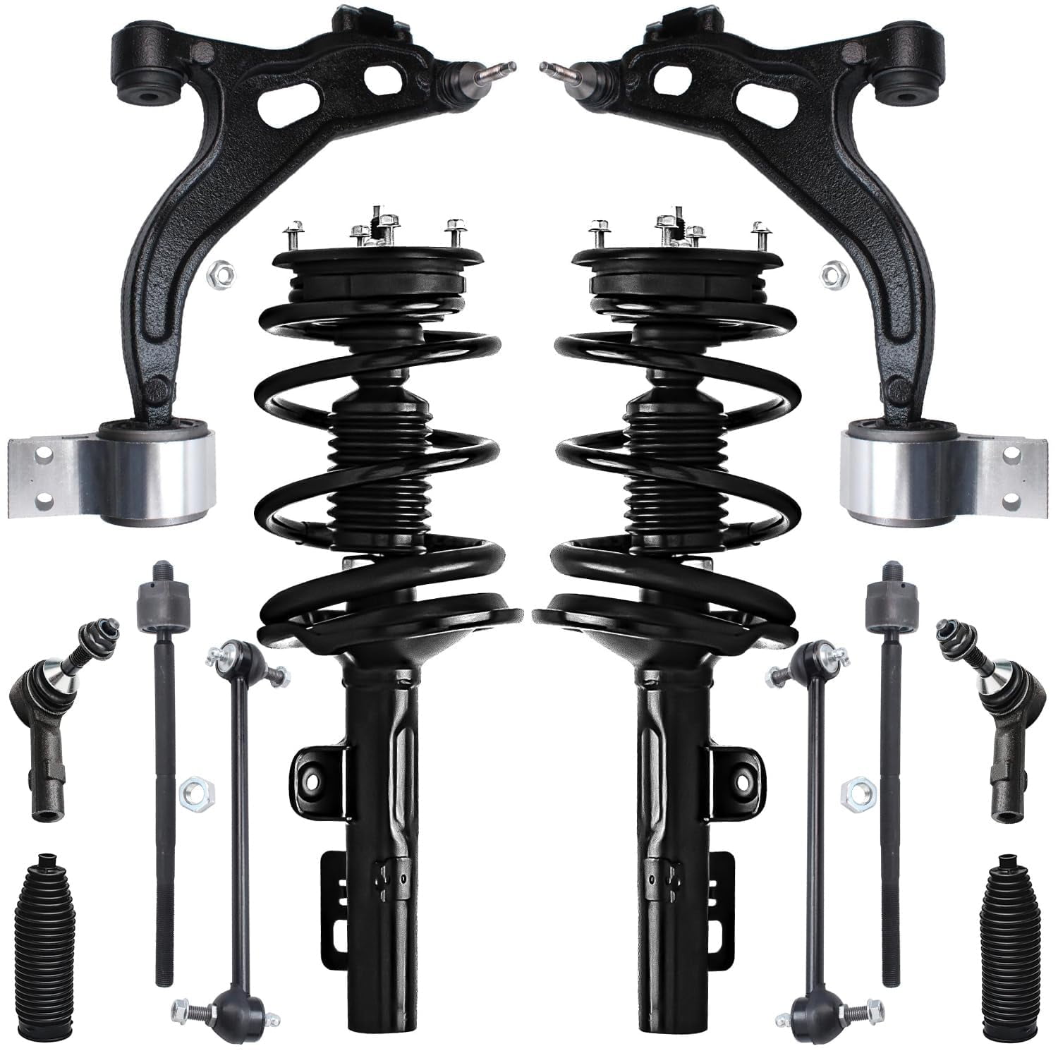 Detroit Axle - Front Coil Spring Struts Lower Control Arm Suspension ...