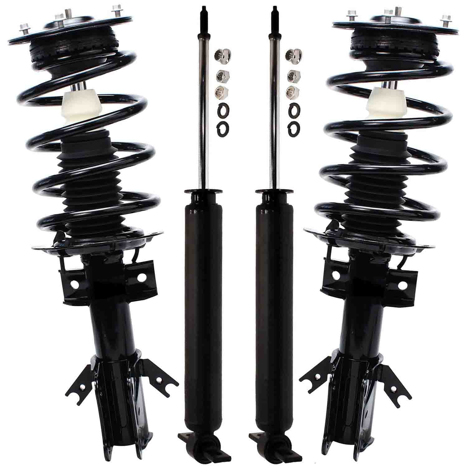 Detroit Axle - 4pc Set Front Coil Spring Struts & Rear Shocks Absorbers ...