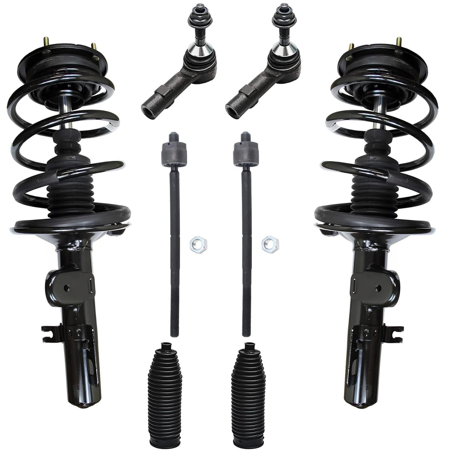 Detroit Axle - Front Coil Spring Struts Tie Rod Boot Suspension Kit for ...