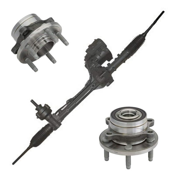 Detroit Axle - Front Complete Electric Steering Rack & Pinion and Wheel ...