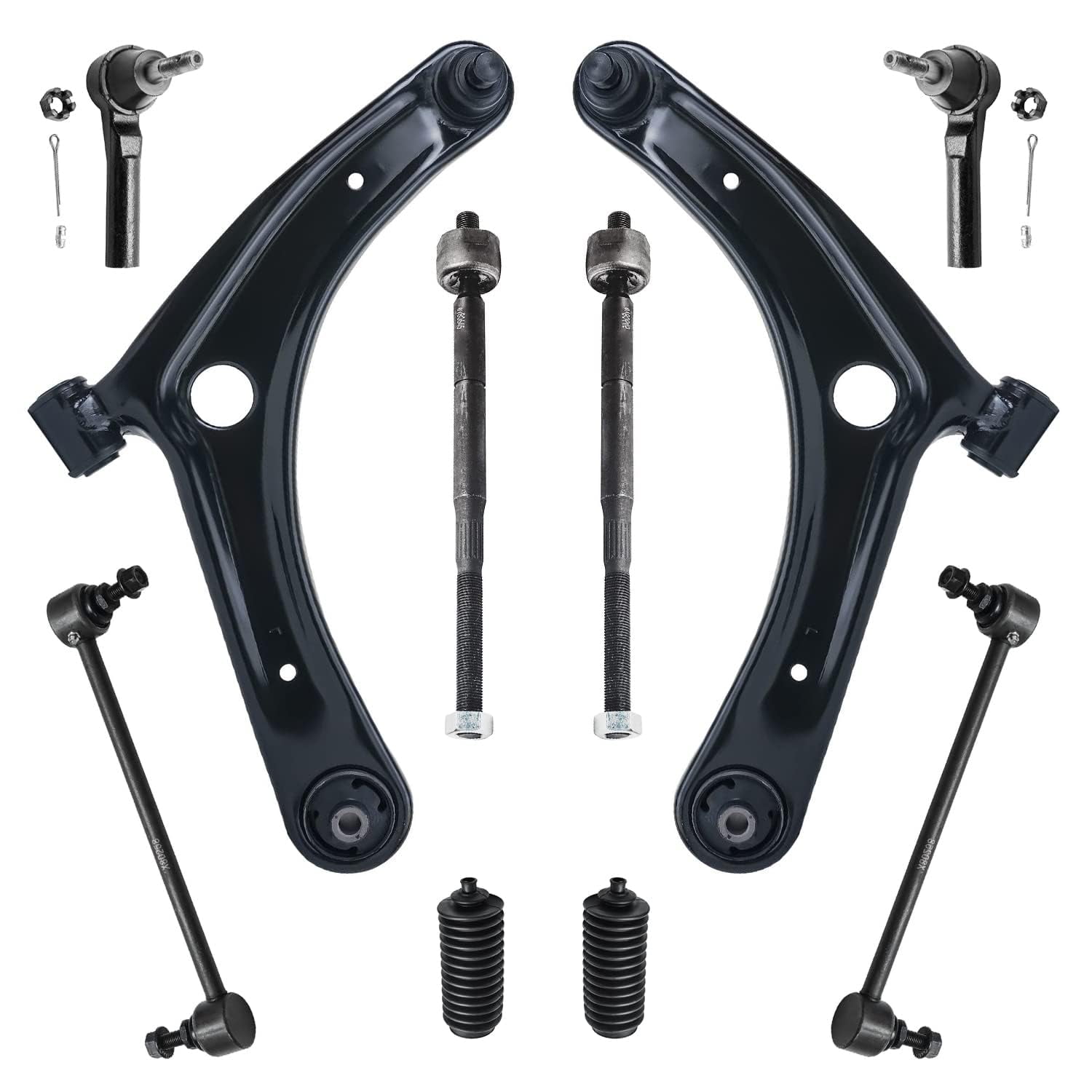 Detroit Axle - Front Control Arms w/ Ball Joints Tie Rods Sway Bar ...