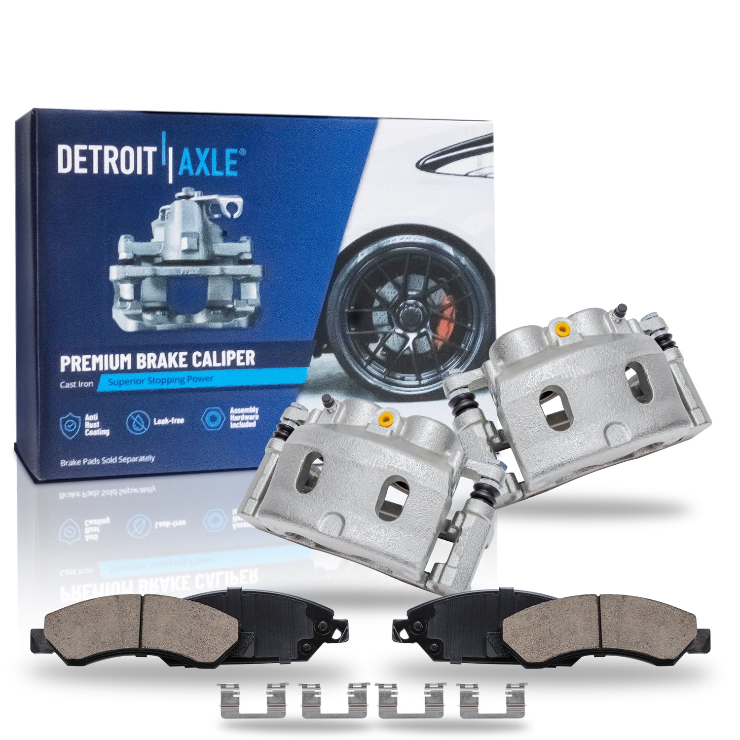 Detroit Axle - Front Disc Brake Calipers Ceramic Brake Pads Replacement for Chevrolet Suburban ...