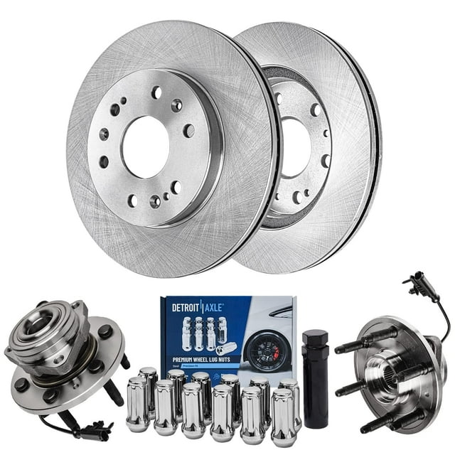 Detroit Axle - Front Disc Rotors Wheel Hubs Lug Nuts Replacement for ...