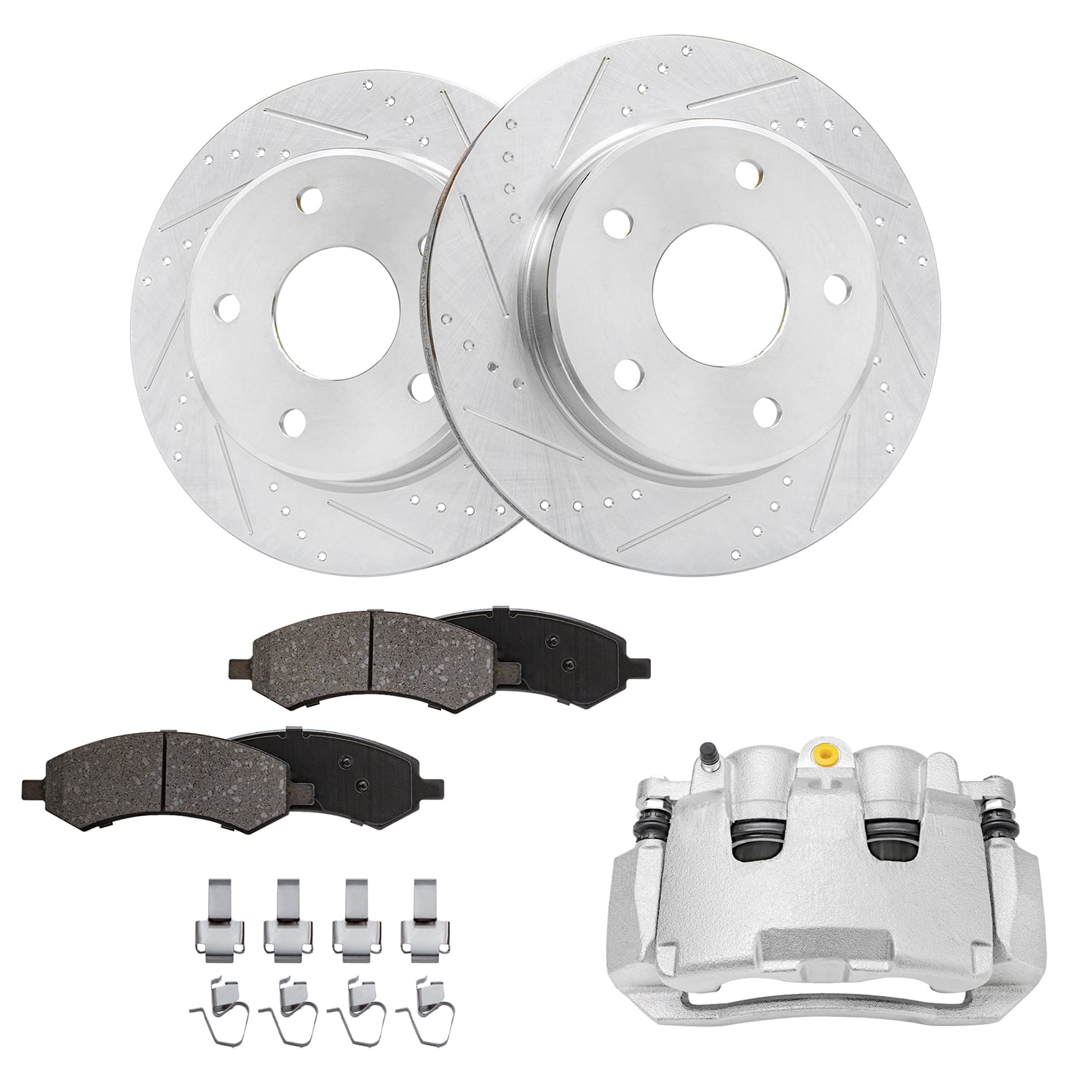 Detroit Axle - Front Drilled Rotors Ceramic Brake Pads Left Brake ...
