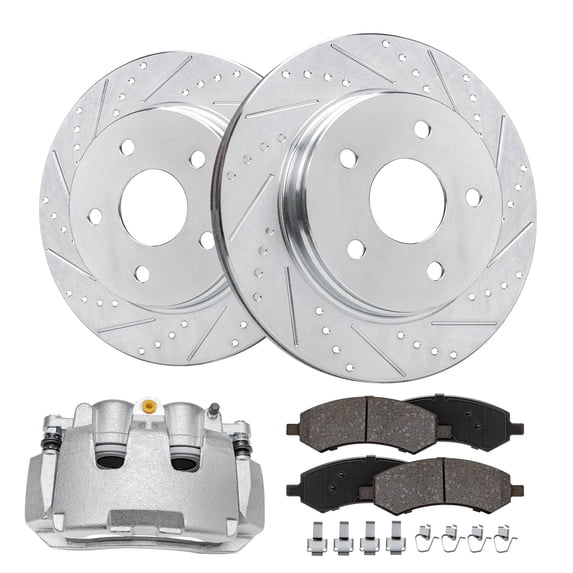 Detroit Axle - 5pc Front Brake Kit for 09-10 Dodge Ram 1500, 11-18 Ram ...