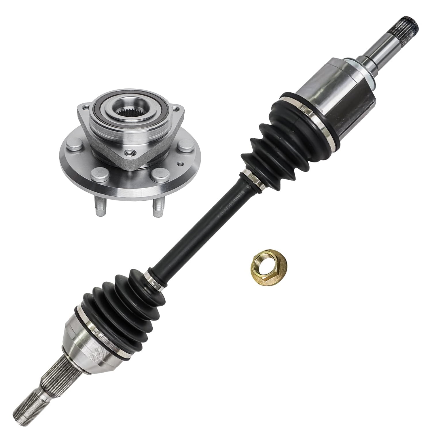 Detroit Axle - Front Driver Left Side CV Axle Shaft & Wheel Hub Bearing ...
