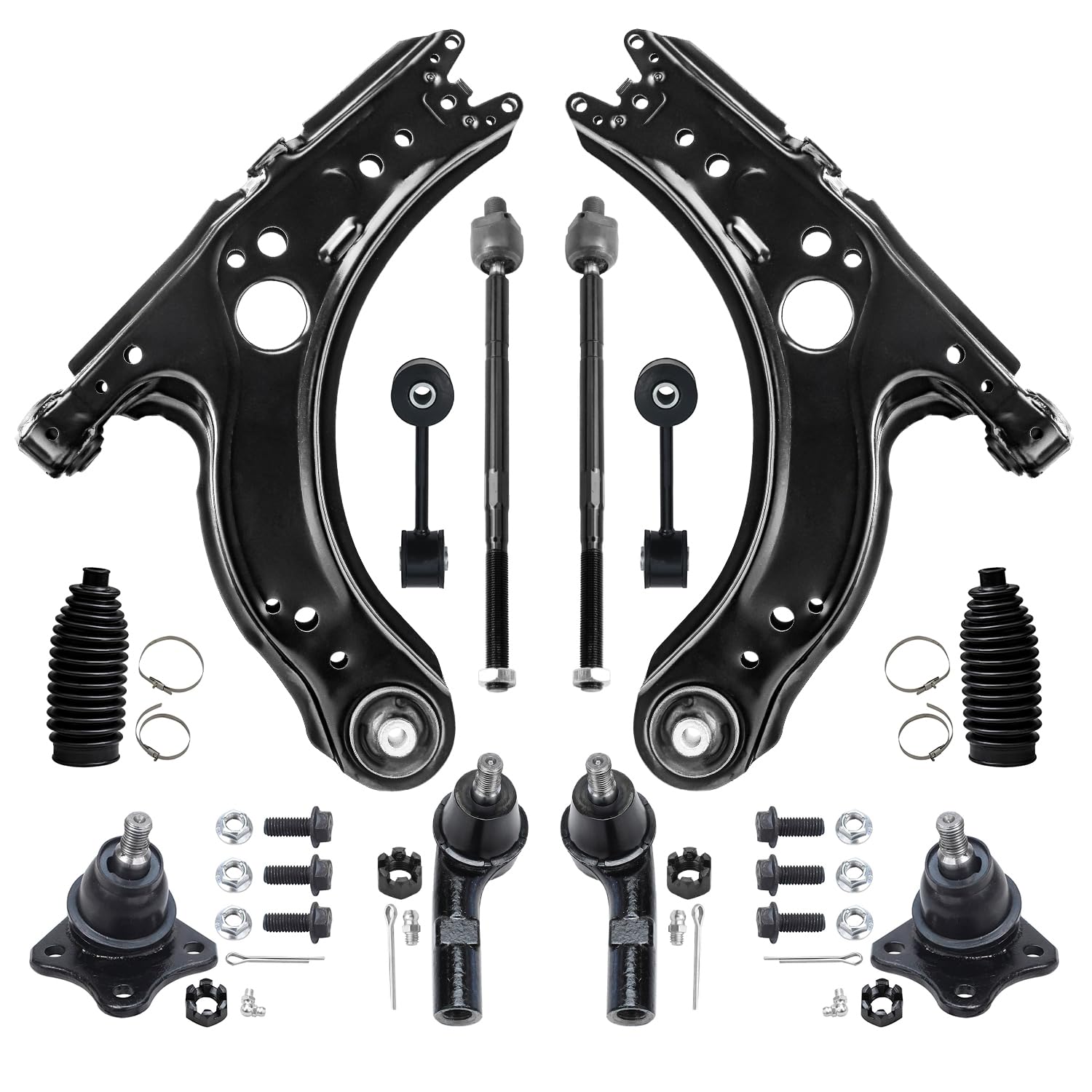 Detroit Axle - Front End 12pc Suspension Kit for Volkswagen Jetta Golf ...