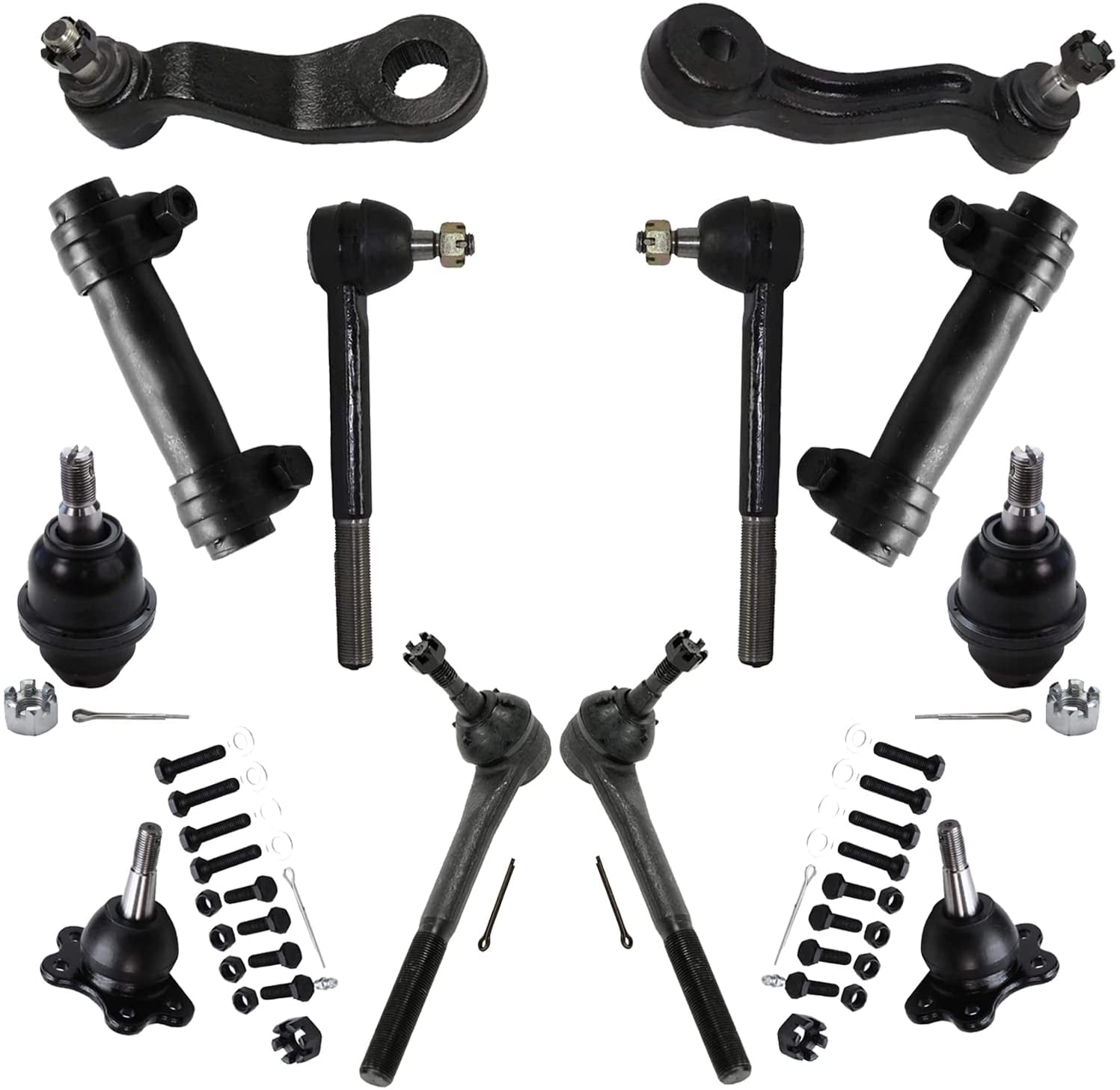 Detroit Axle - Front Inner Outer Tie Rods + Pitman Idler Arm + Upper ...