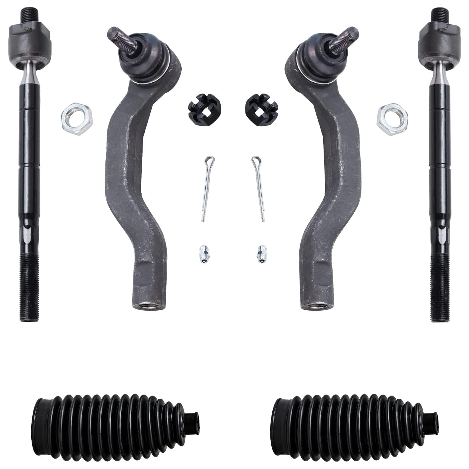 Detroit Axle - Front Inner Outer Tie Rods w/Boots and Below Replacement ...