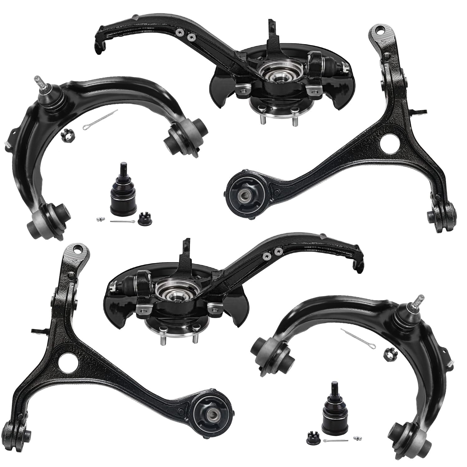 Detroit Axle - Front Knuckles Hubs Upper Lower Control Arms Replacement ...