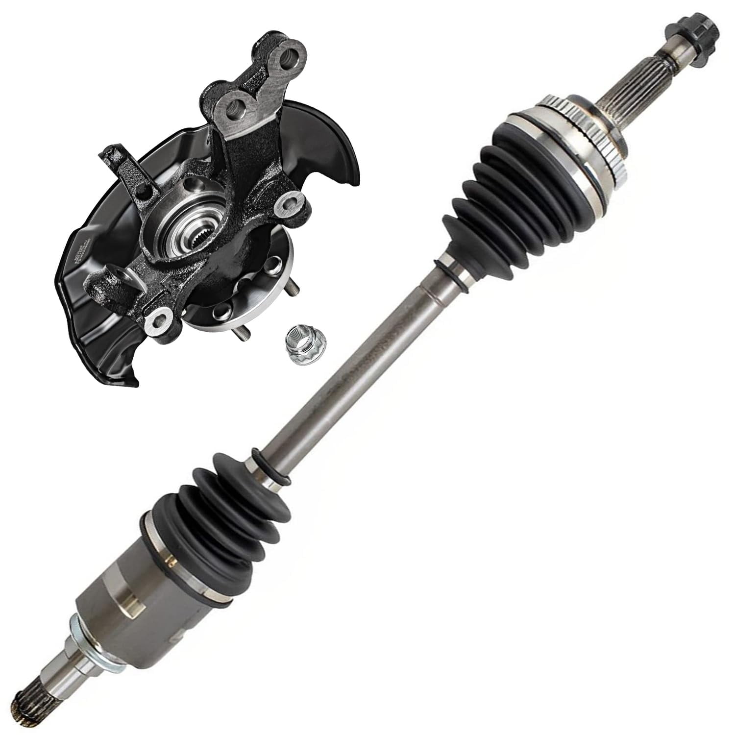 Detroit Axle - Front Left Steering Knuckles & Wheel Hub Bearing + CV ...