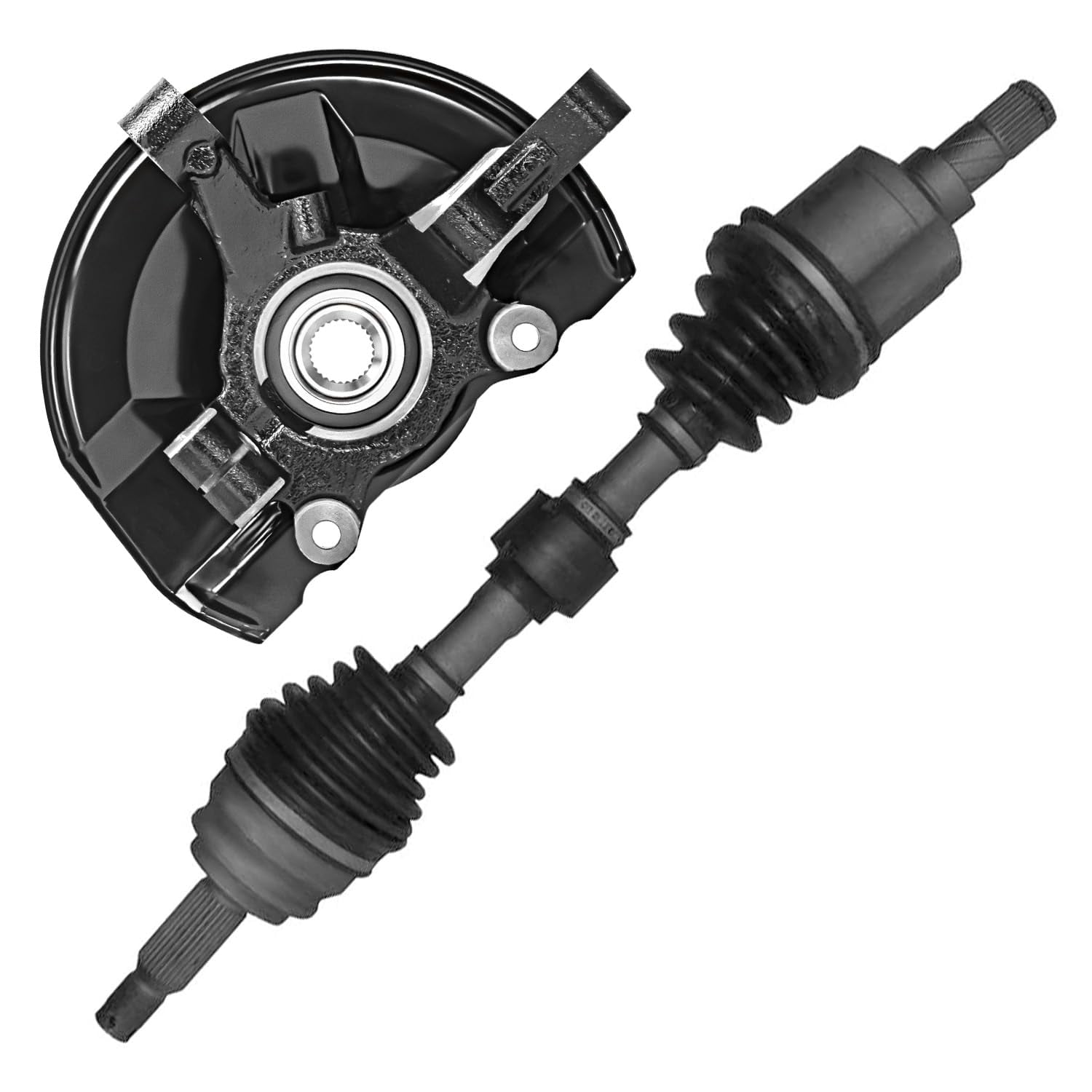 Detroit Axle - Front Left Steering Knuckles & Wheel Hub Bearing + CV ...