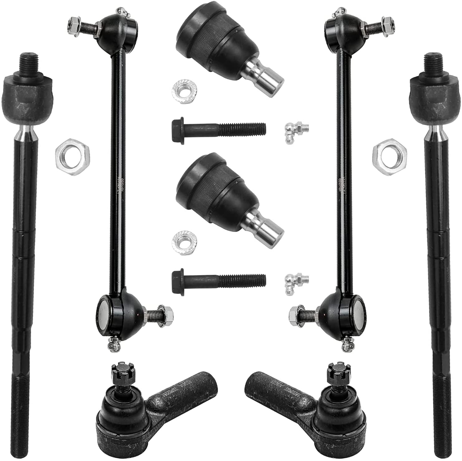 Detroit Axle - Front Lower Ball Joints Sway Bars Inner & Outer Tie Rods ...