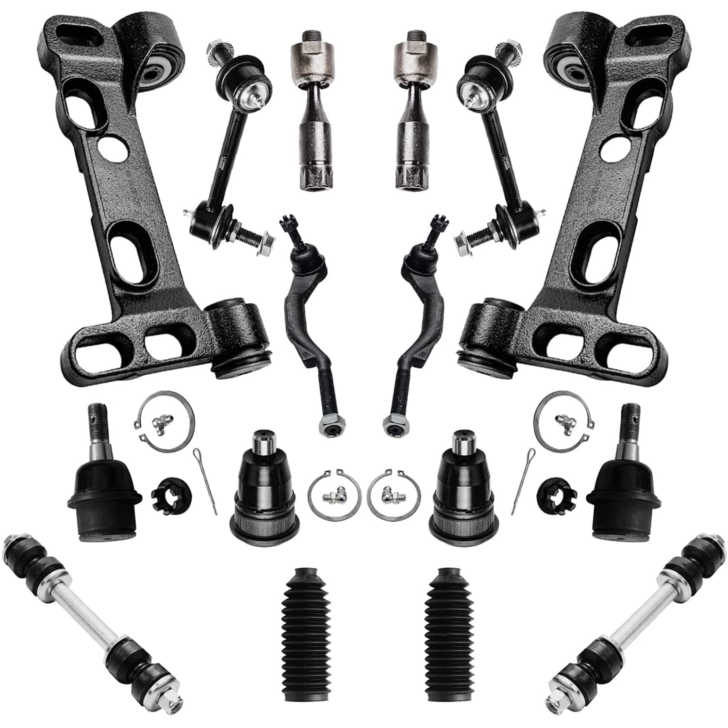 Detroit Axle - Front Lower Control Arm Brackets Upper Lower Ball Joints ...