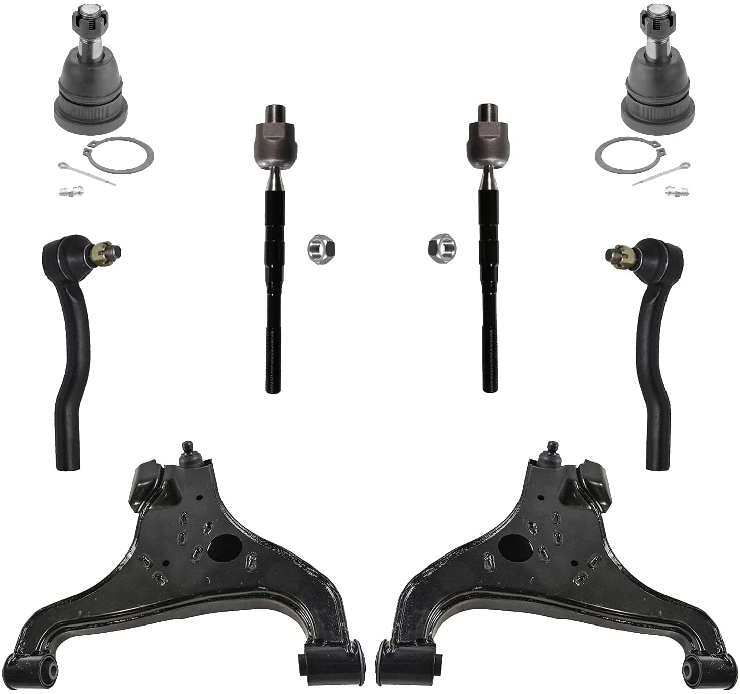 Detroit Axle - Front Lower Control Arms + Ball Joints + Tie Rods ...