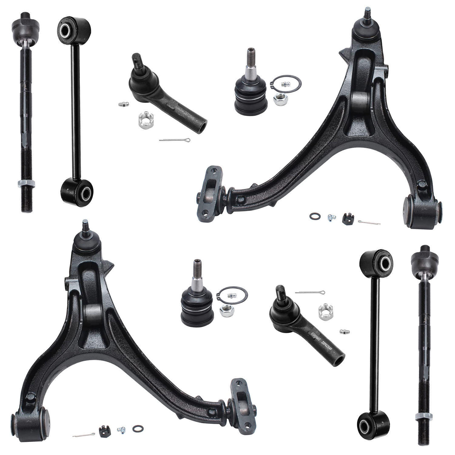 Detroit Axle - Front Lower Control Arms + Inner Outer Tie Rods + Sway ...
