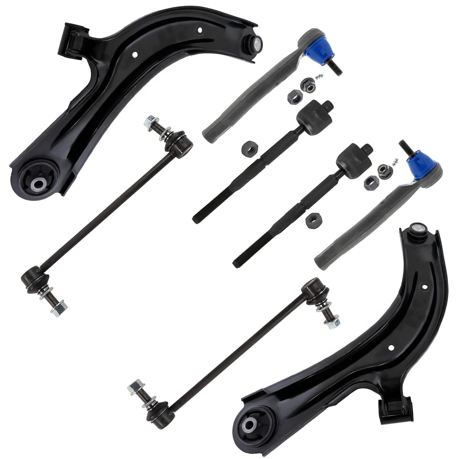 Detroit Axle - Front Lower Control Arms w/Ball Joints + Inner Outer Tie ...